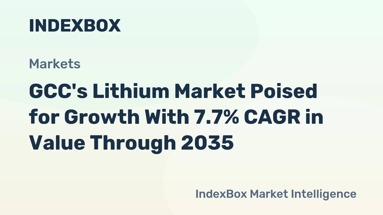 GCC's Lithium Market Poised for Growth With 7.7% CAGR in Value Through 2035