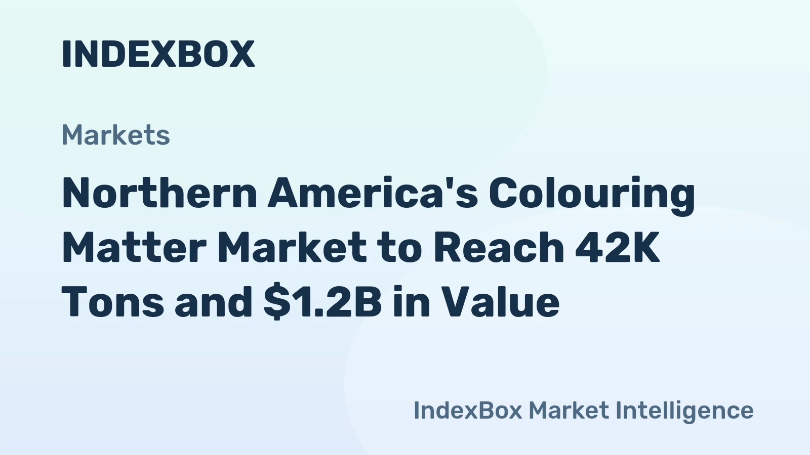 Northern America's Colouring Matter Market to Reach 42K Tons and $1.2B in Value