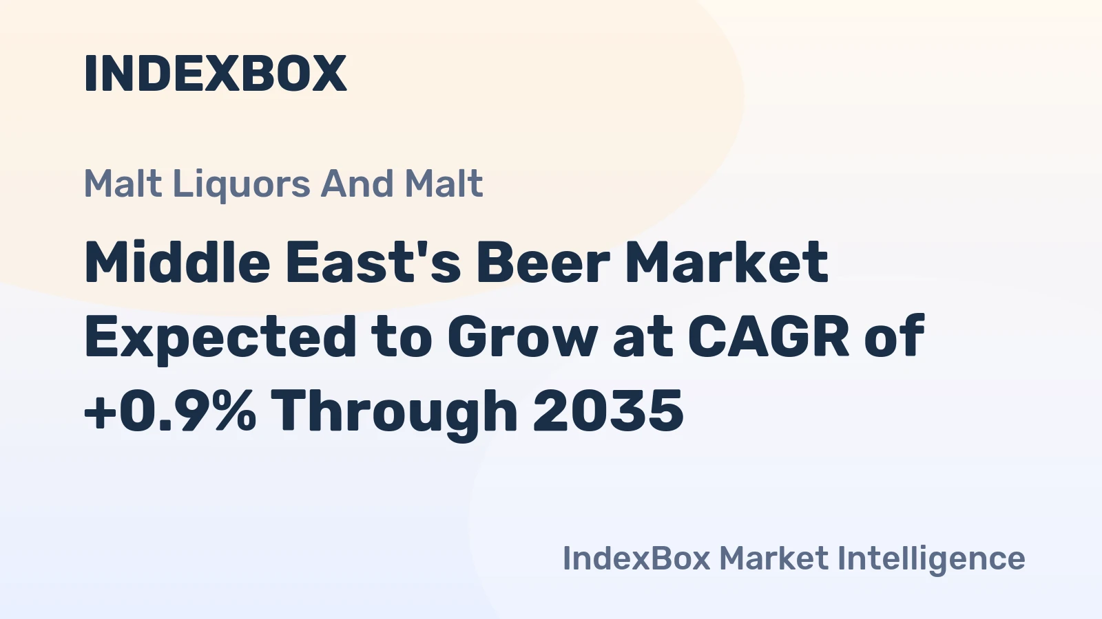Middle East's Beer Market Expected to Grow at CAGR of +0.9% Through 2035