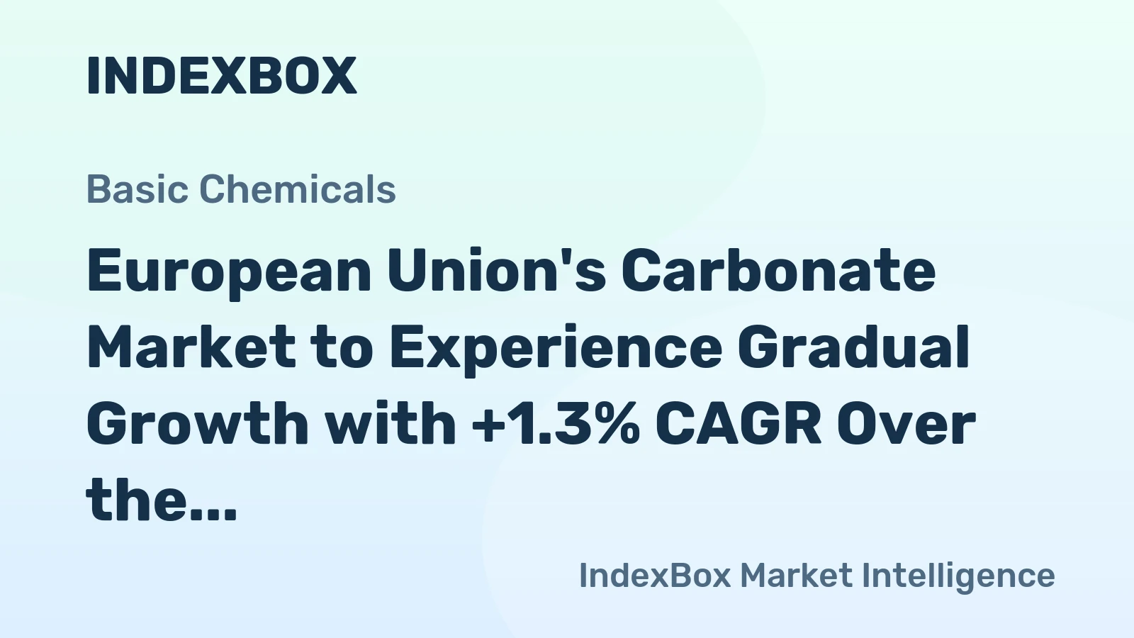 European Union's Carbonate Market to Experience Gradual Growth with +1.3% CAGR Over the Next Decade