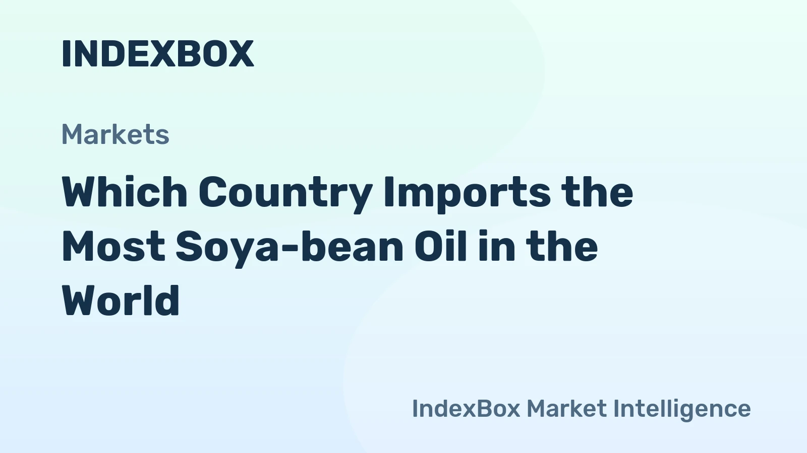 Which Country Imports the Most Soya-bean Oil in the World?