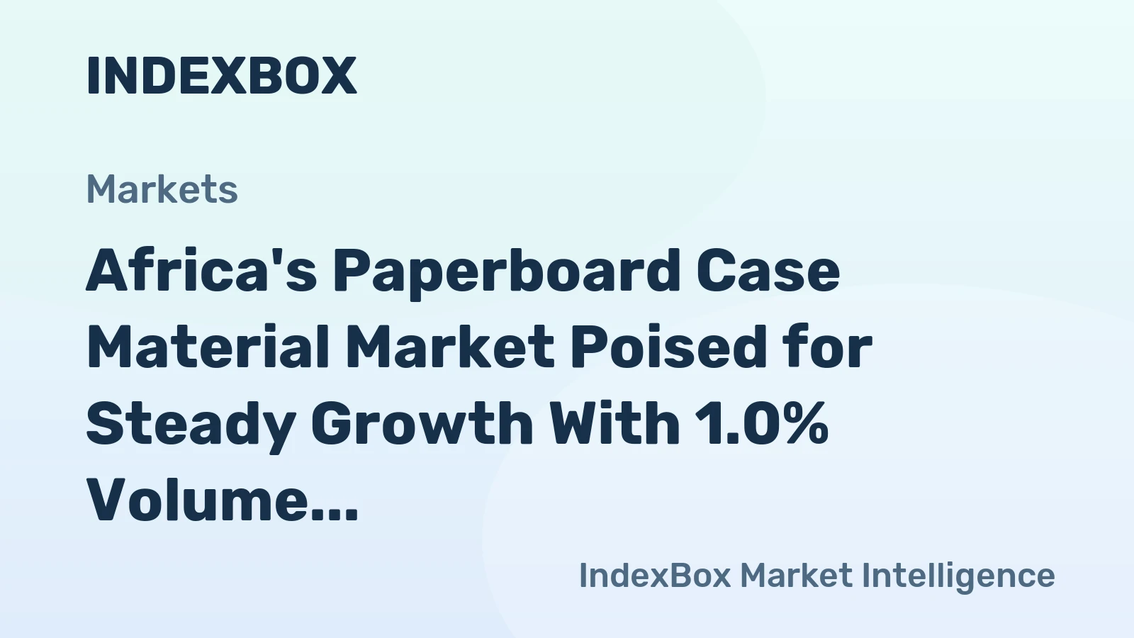 Africa's Paperboard Case Material Market Poised for Steady Growth With 1.0% Volume CAGR Through 2035