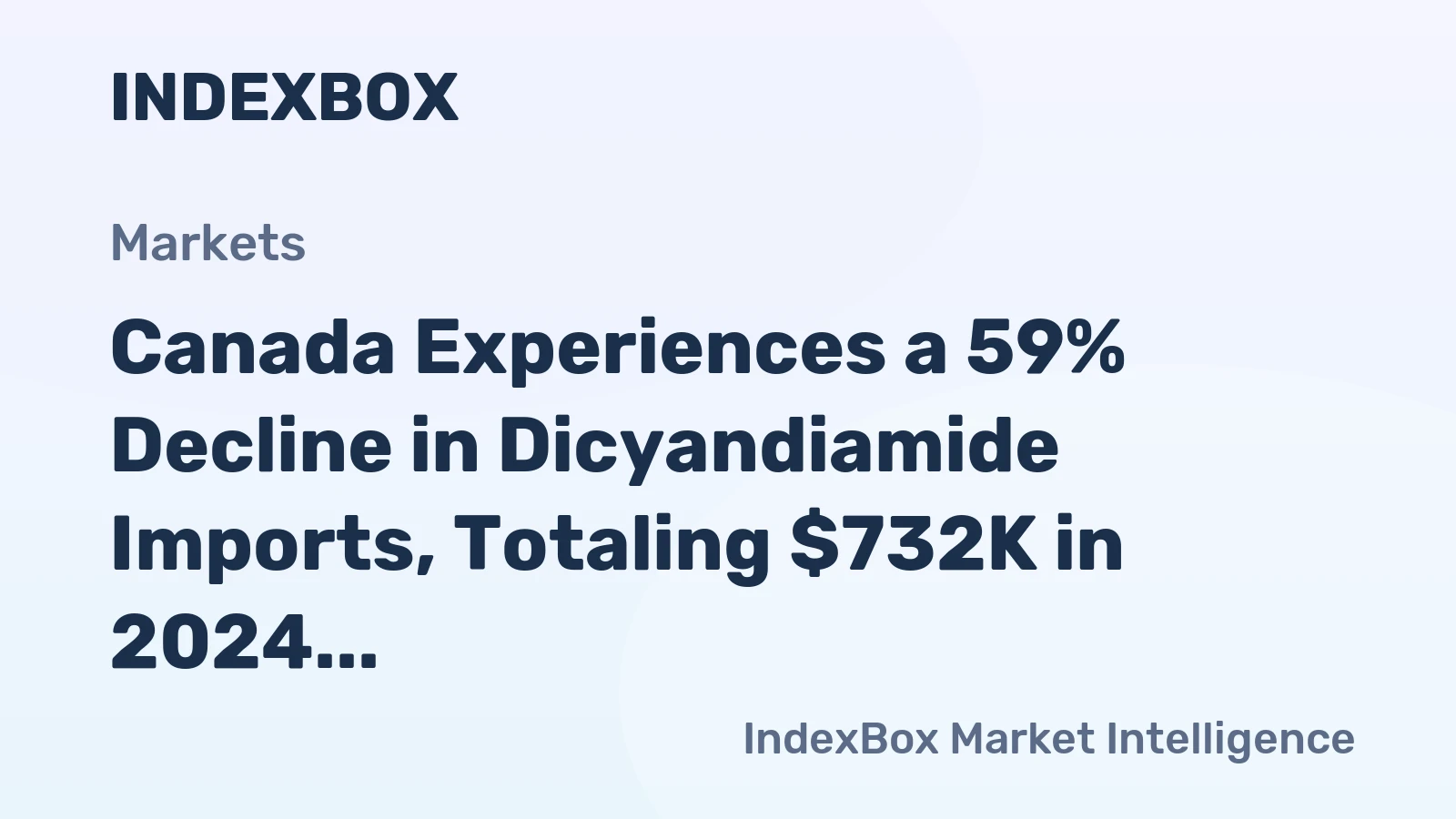 Canada Experiences a 59% Decline in Dicyandiamide Imports, Totaling $732K in 2024
