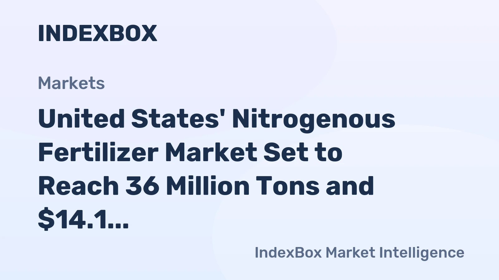 United States' Nitrogenous Fertilizer Market Set to Reach 36 Million Tons and $14.1 Billion by 2035