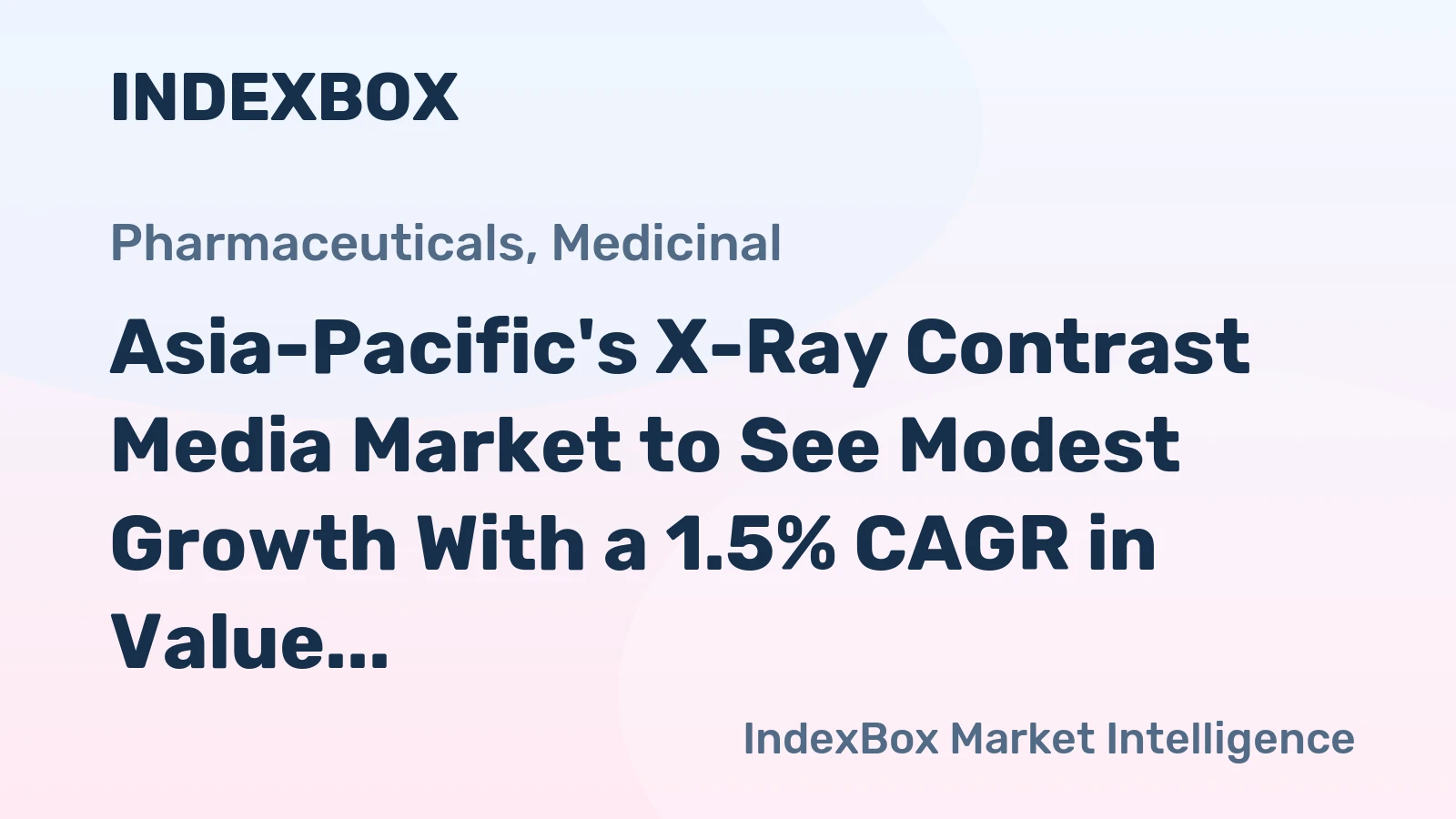Asia-Pacific's X-Ray Contrast Media Market to See Modest Growth With a 1.5% CAGR in Value Through 2035