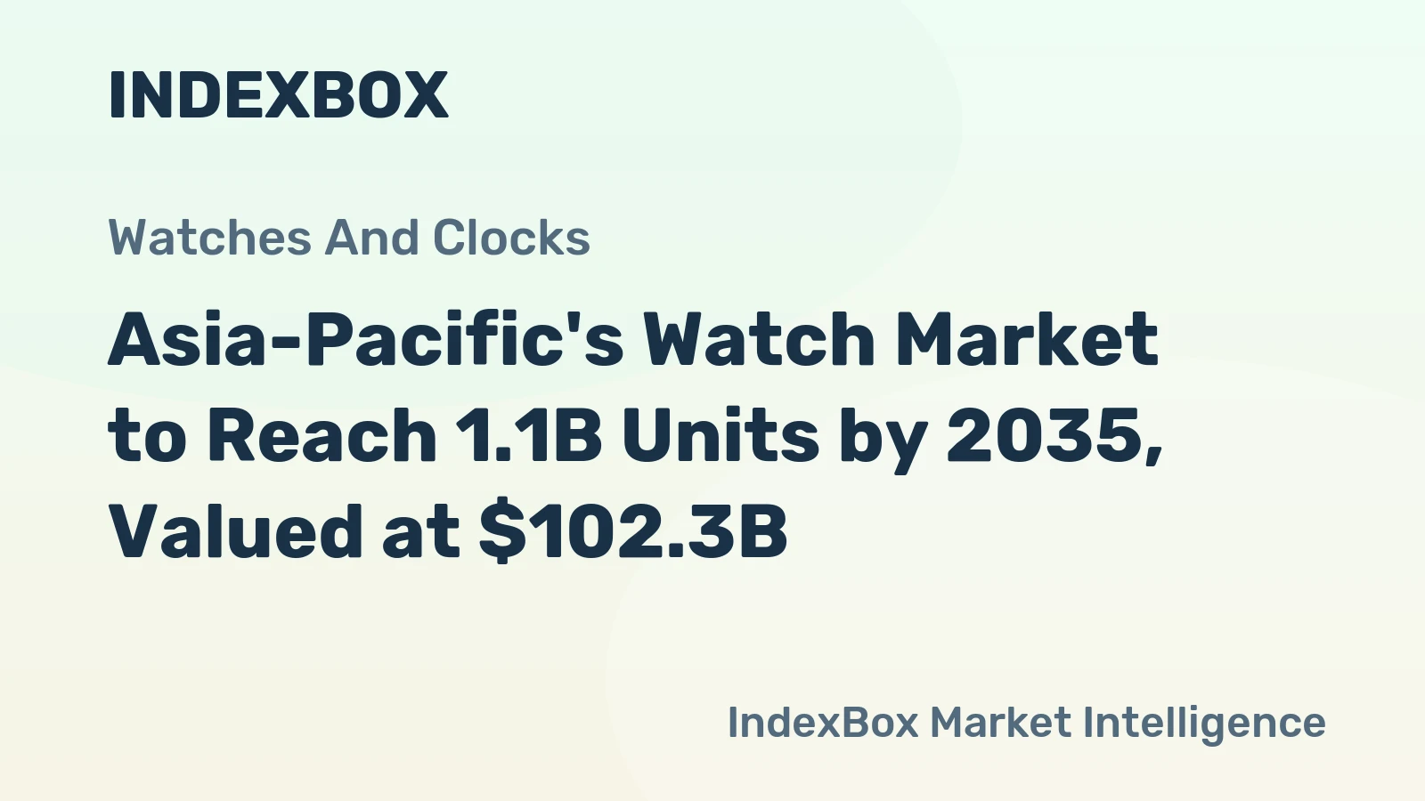 Asia-Pacific's Watch Market to Reach 1.1B Units by 2035, Valued at $102.3B