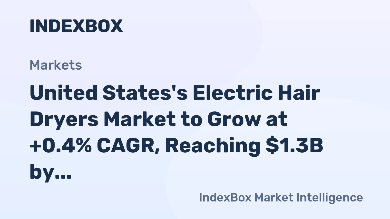 United States's Electric Hair Dryers Market to Grow at +0.4% CAGR, Reaching $1.3B by 2035