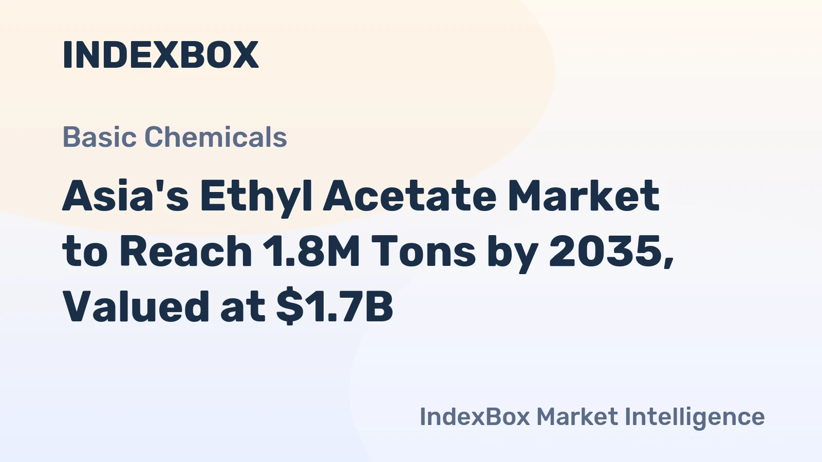 Asia's Ethyl Acetate Market to Reach 1.8M Tons by 2035, Valued at $1.7B
