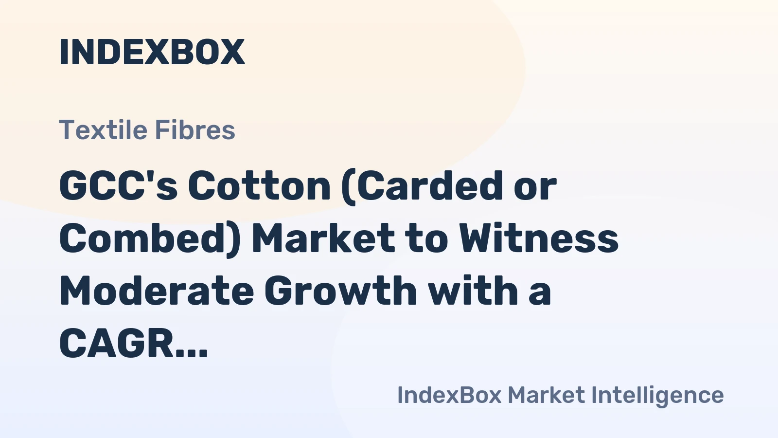 GCC's Cotton (Carded or Combed) Market to Witness Moderate Growth with a CAGR of +1.7% from 2024 to 2035