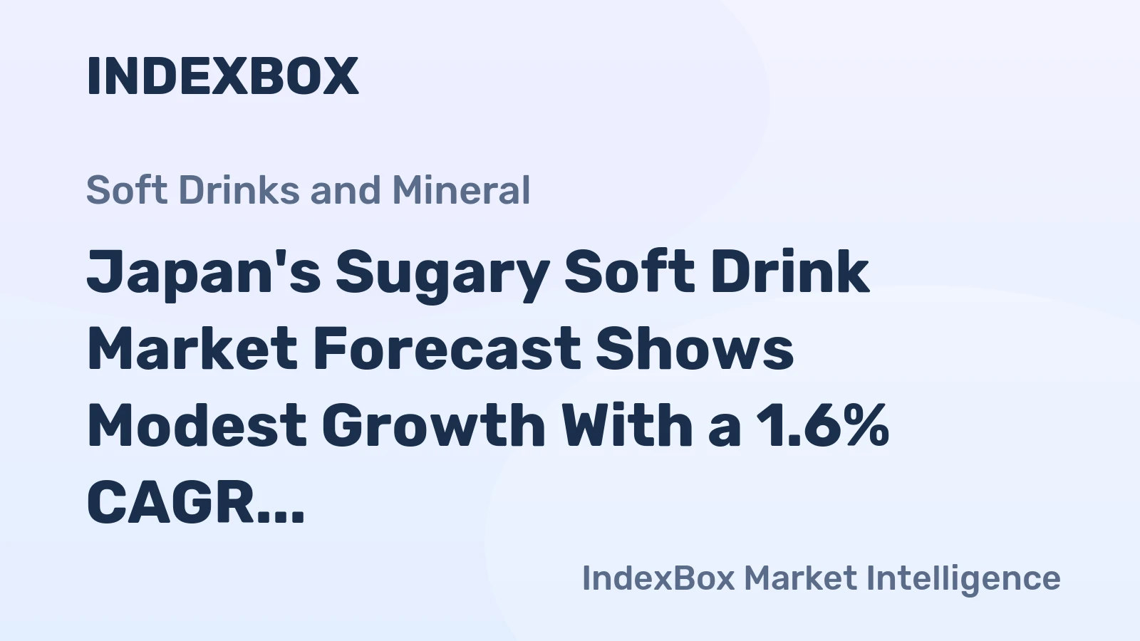 Japan's Sugary Soft Drink Market Forecast Shows Modest Growth With a 1.6% CAGR