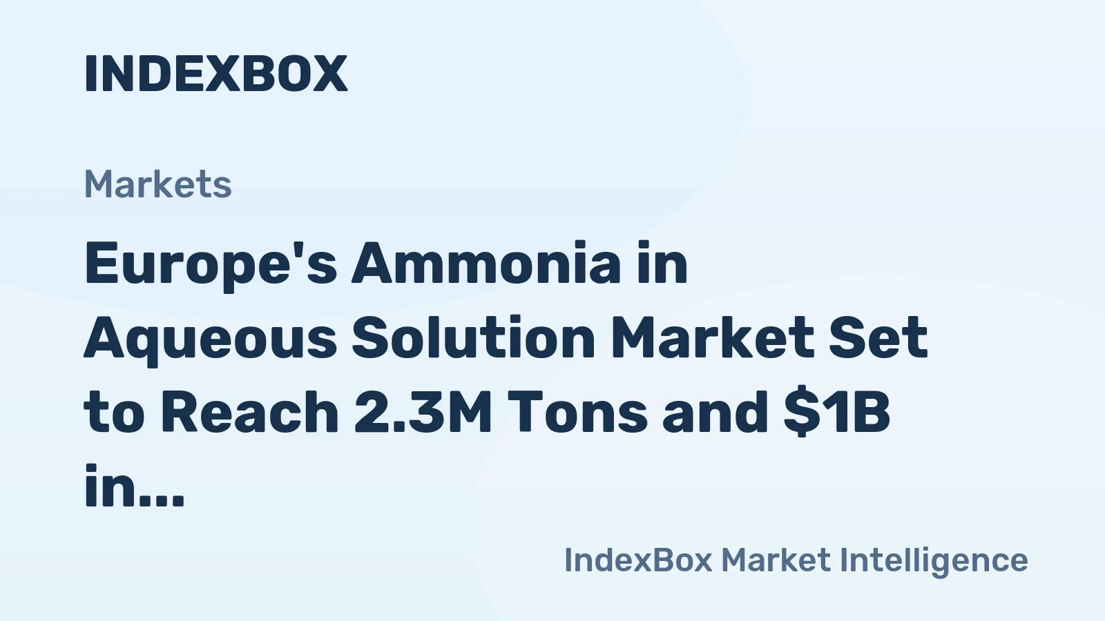 Europe's Ammonia in Aqueous Solution Market Set to Reach 2.3M Tons and $1B in Value by 2035