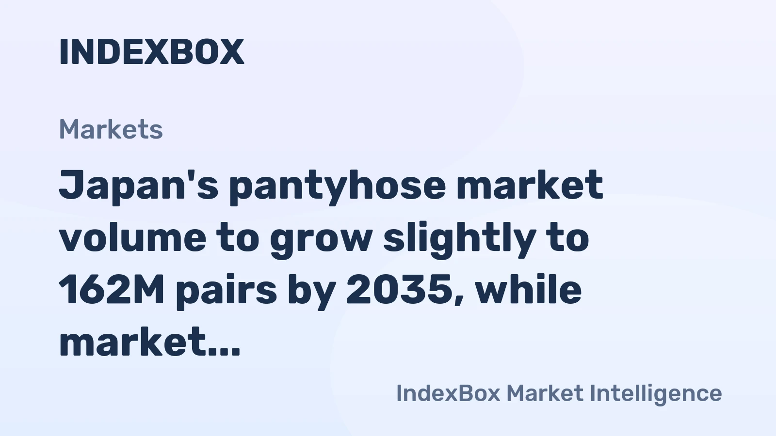 Japan's pantyhose market volume to grow slightly to 162M pairs by 2035, while market value is forecast to decline to $5.9B.
