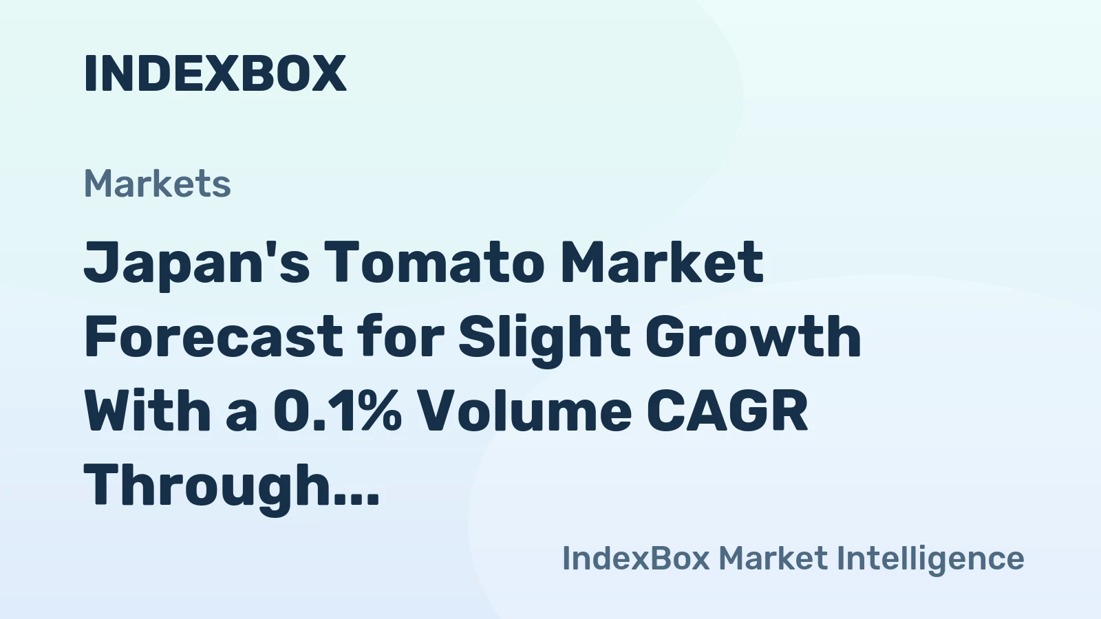 Japan's Tomato Market Forecast for Slight Growth With a 0.1% Volume CAGR Through 2035