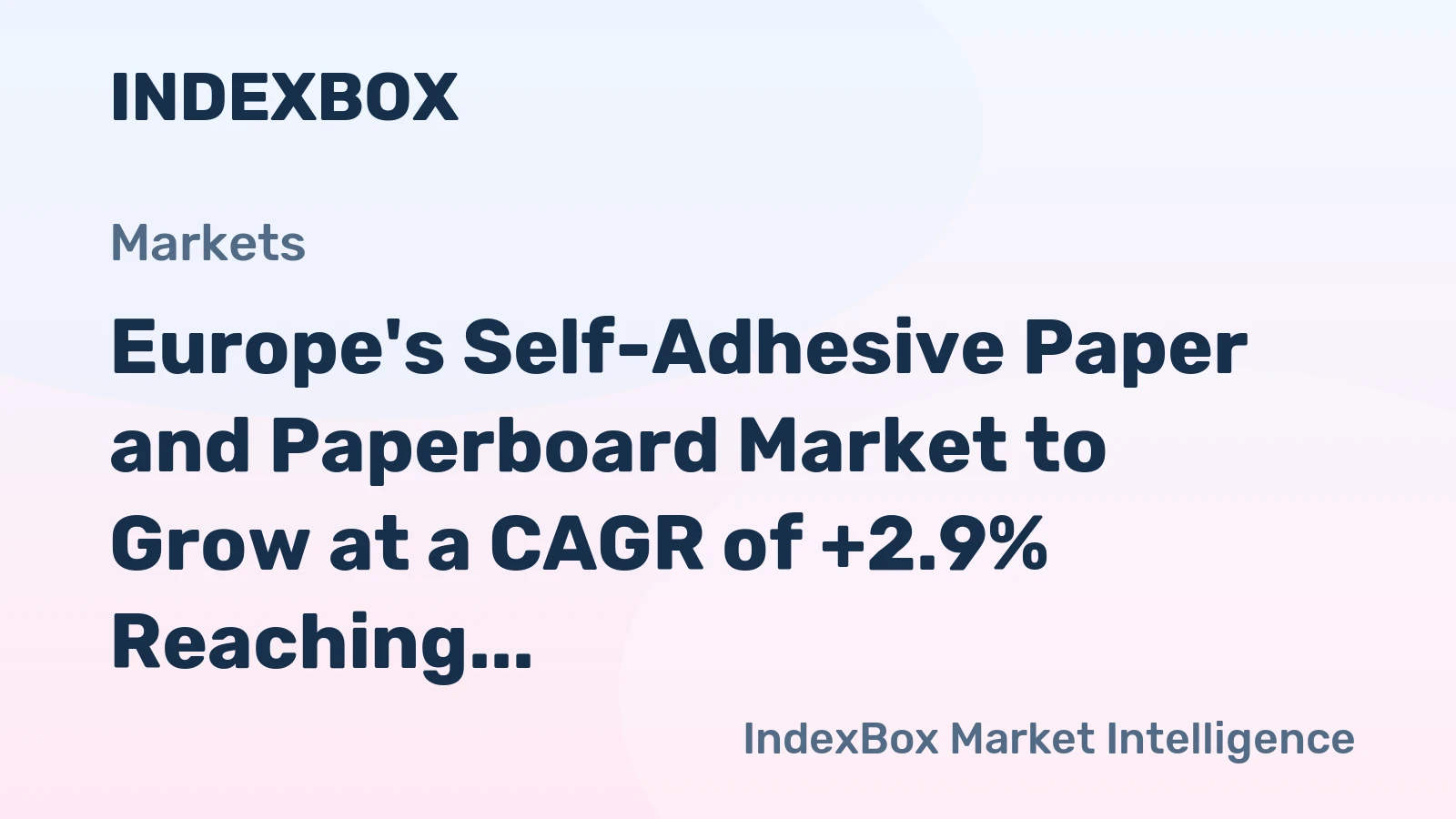 Europe's Self-Adhesive Paper and Paperboard Market to Grow at a CAGR of +2.9% Reaching $6.3B by 2035
