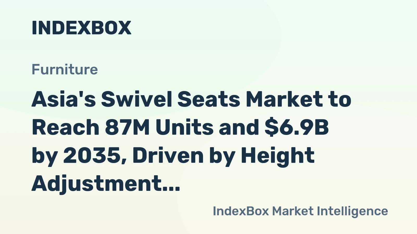 Asia's Swivel Seats Market to Reach 87M Units and $6.9B by 2035, Driven by Height Adjustment Demand