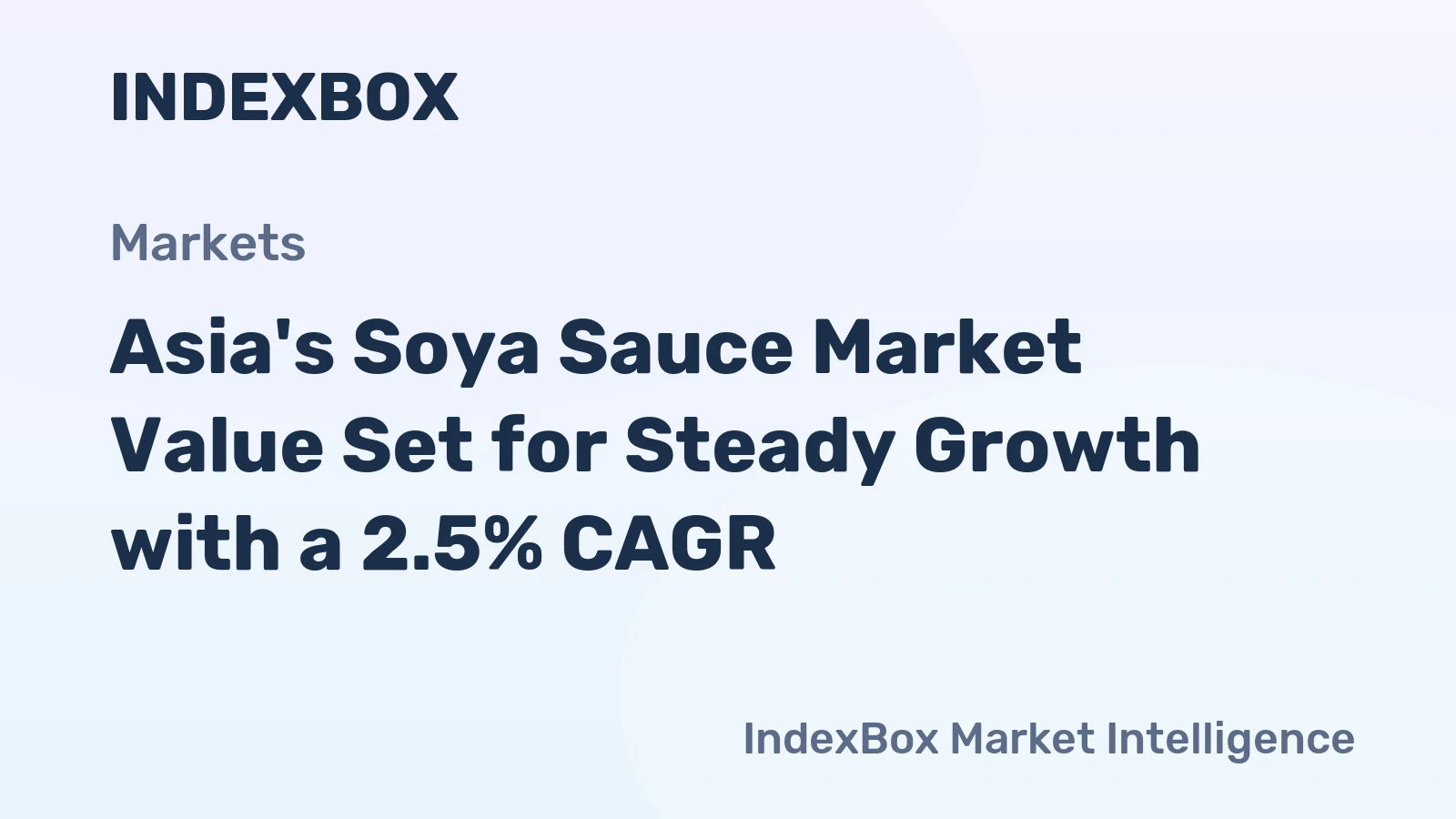 Asia's Soya Sauce Market Value Set for Steady Growth with a 2.5% CAGR