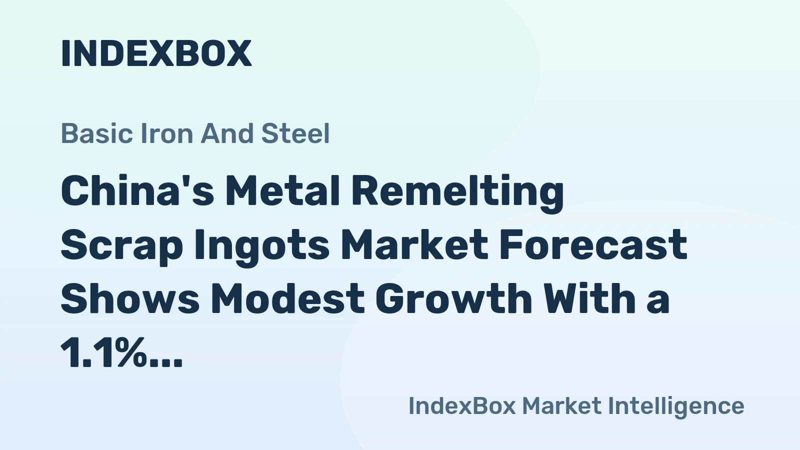 China's Metal Remelting Scrap Ingots Market Forecast Shows Modest Growth With a 1.1% CAGR in Value