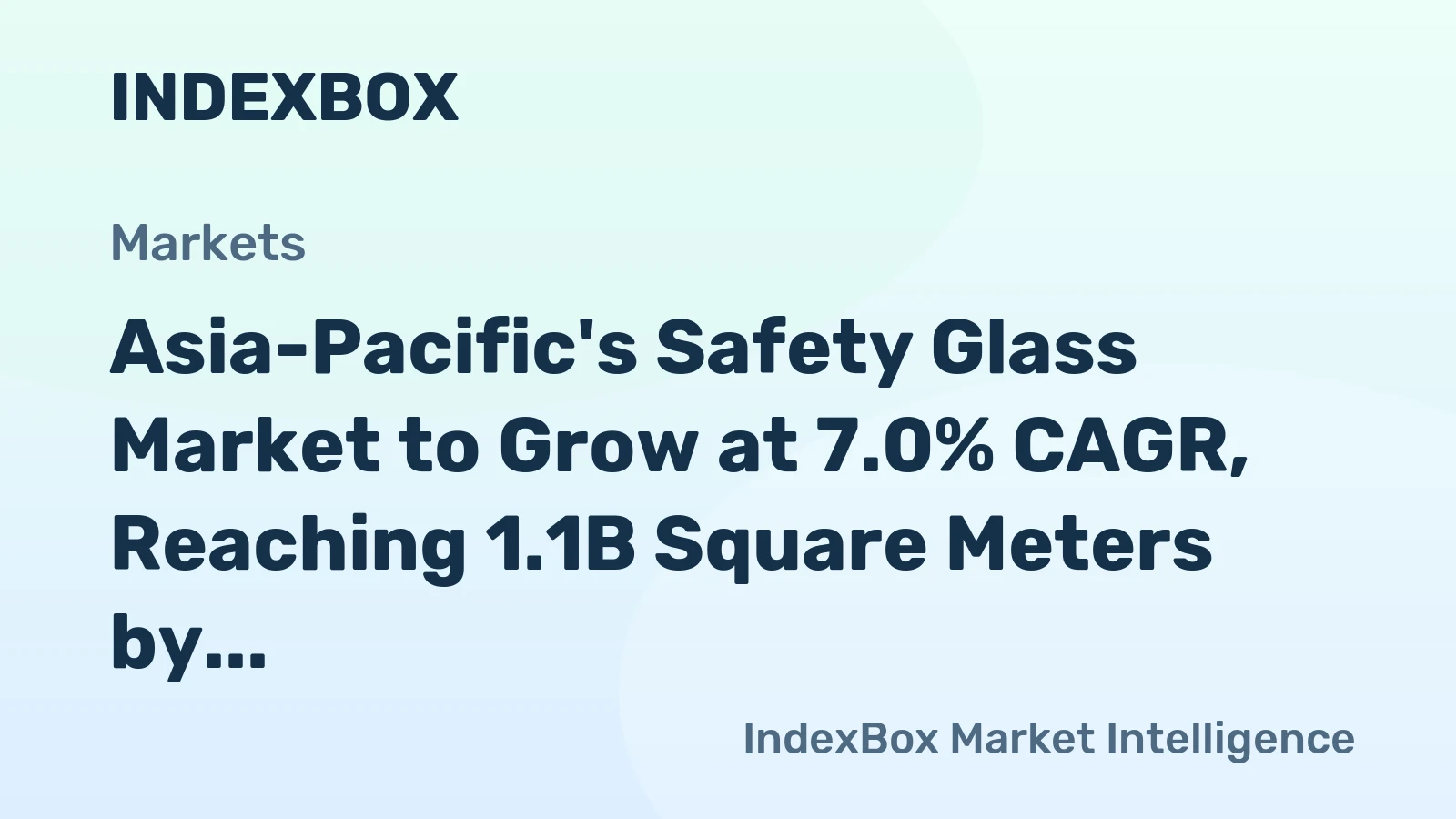 Asia-Pacific's Safety Glass Market to Grow at 7.0% CAGR, Reaching 1.1B Square Meters by 2035