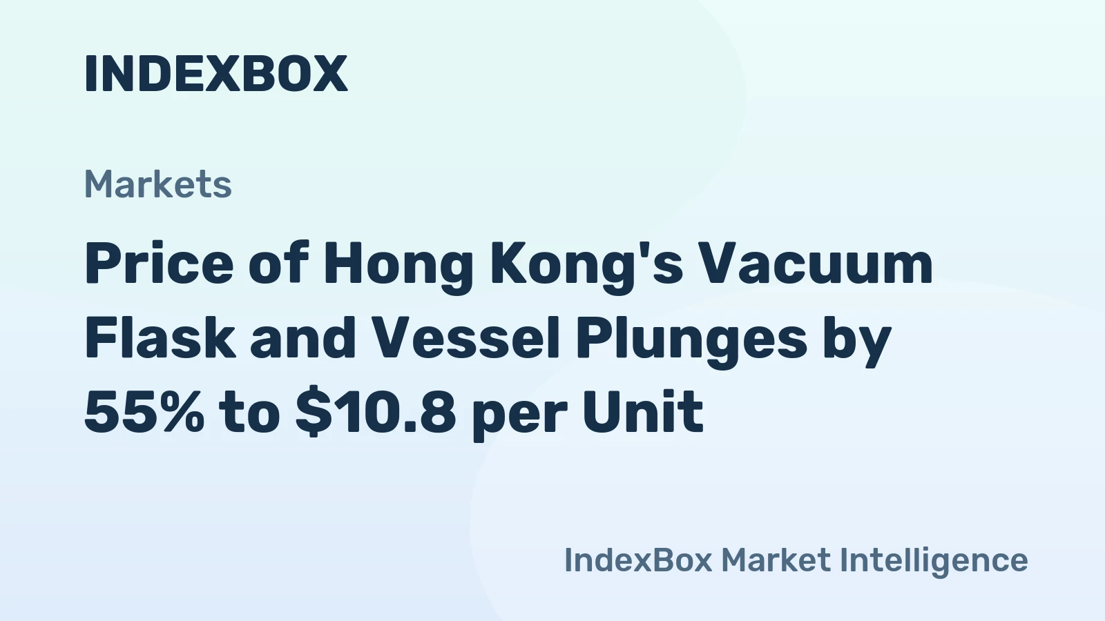 Price of Hong Kong's Vacuum Flask and Vessel Plunges by 55% to $10.8 per Unit