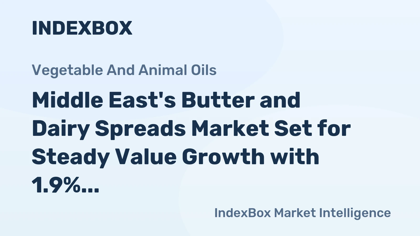 Middle East's Butter and Dairy Spreads Market Set for Steady Value Growth with 1.9% CAGR