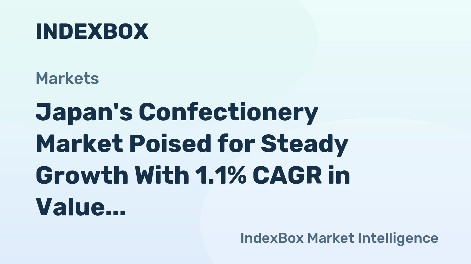 Japan's Confectionery Market Poised for Steady Growth With 1.1% CAGR in Value Through 2035