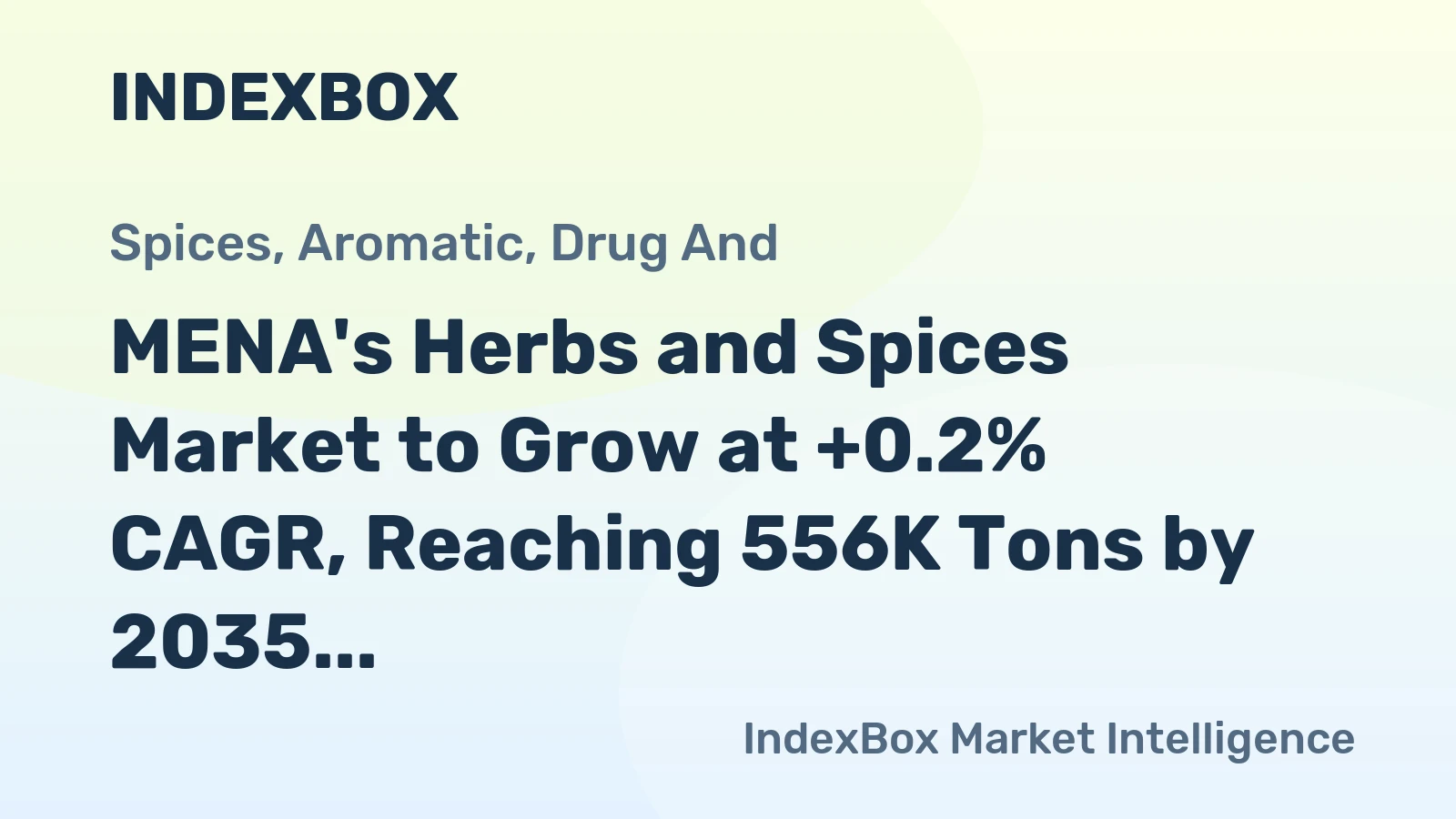 MENA's Herbs and Spices Market to Grow at +0.2% CAGR, Reaching 556K Tons by 2035
