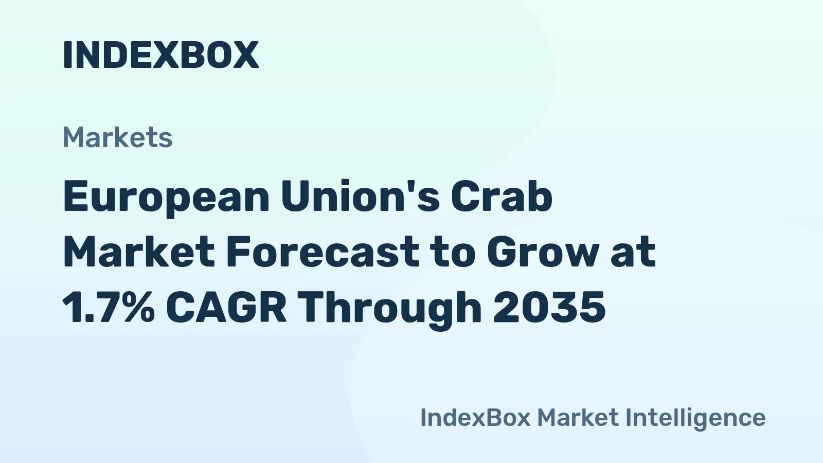 European Union's Crab Market Forecast to Grow at 1.7% CAGR Through 2035