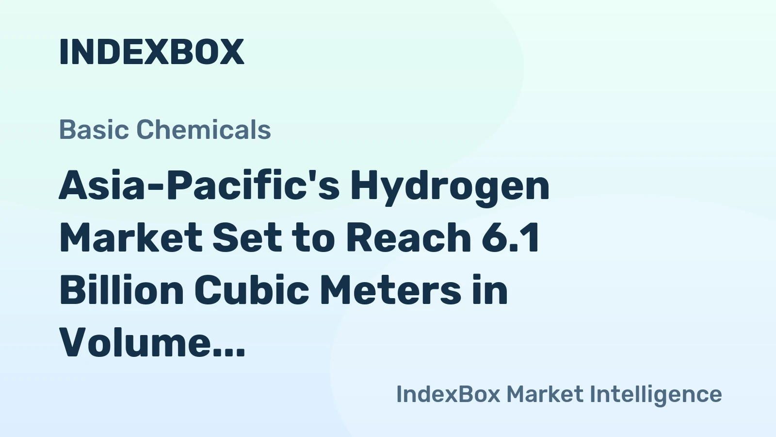 Asia-Pacific's Hydrogen Market Set to Reach 6.1 Billion Cubic Meters in Volume and $2.7 Billion in Value by 2035