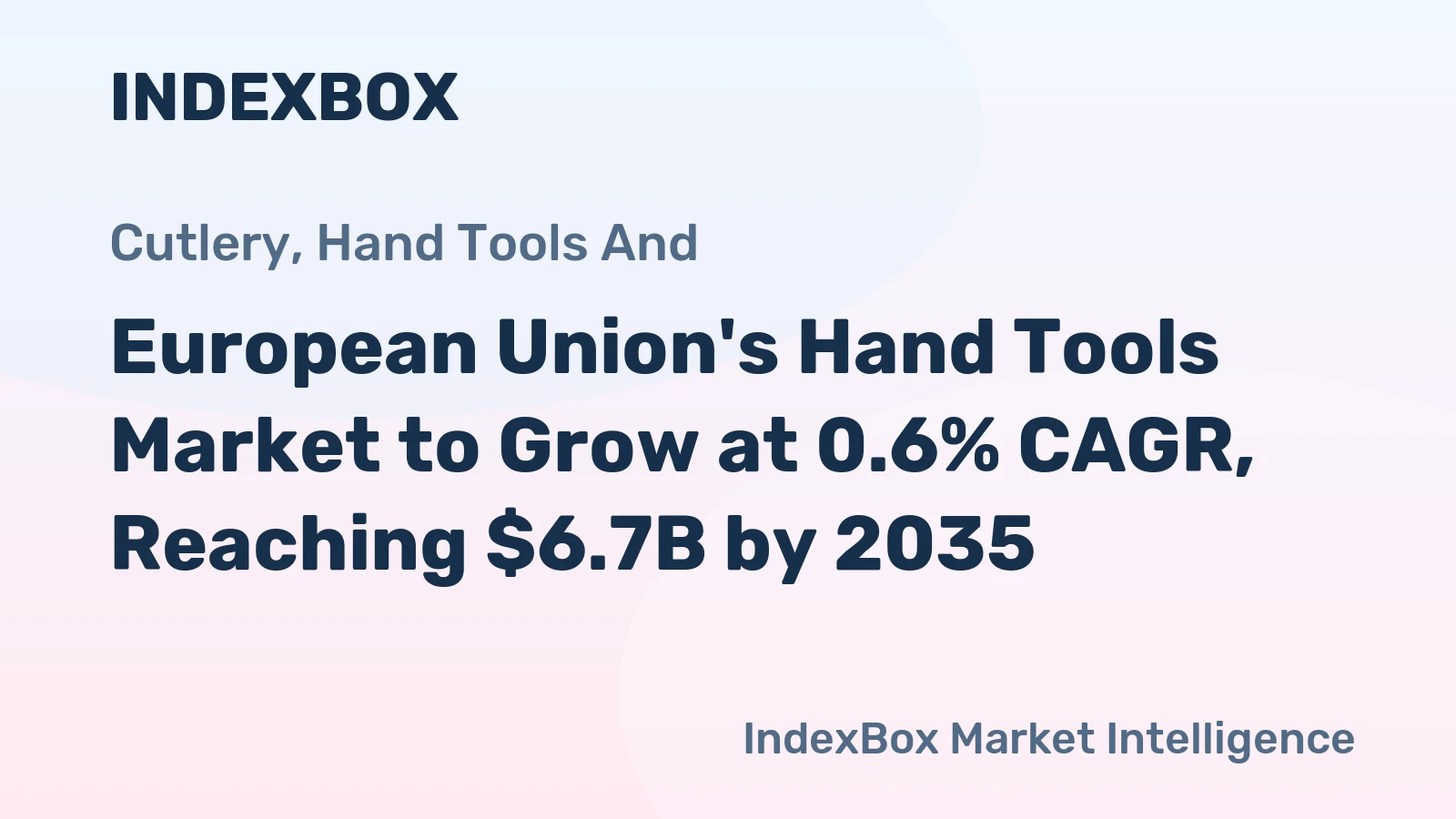 European Union's Hand Tools Market to Grow at 0.6% CAGR, Reaching $6.7B by 2035