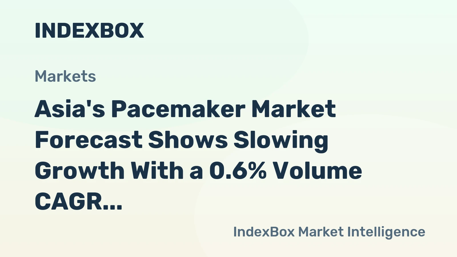 Asia's Pacemaker Market Forecast Shows Slowing Growth With a 0.6% Volume CAGR Through 2035
