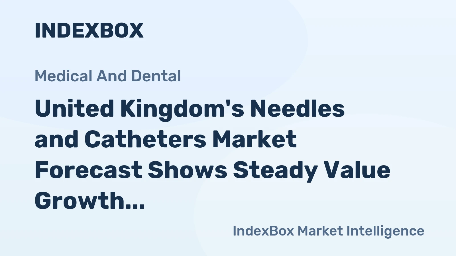 United Kingdom's Needles and Catheters Market Forecast Shows Steady Value Growth at 3.9% CAGR