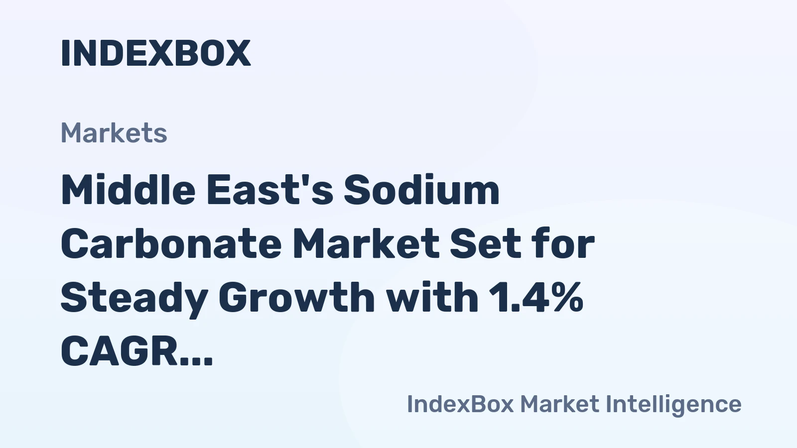 Middle East's Sodium Carbonate Market Set for Steady Growth with 1.4% CAGR in Value Through 2035
