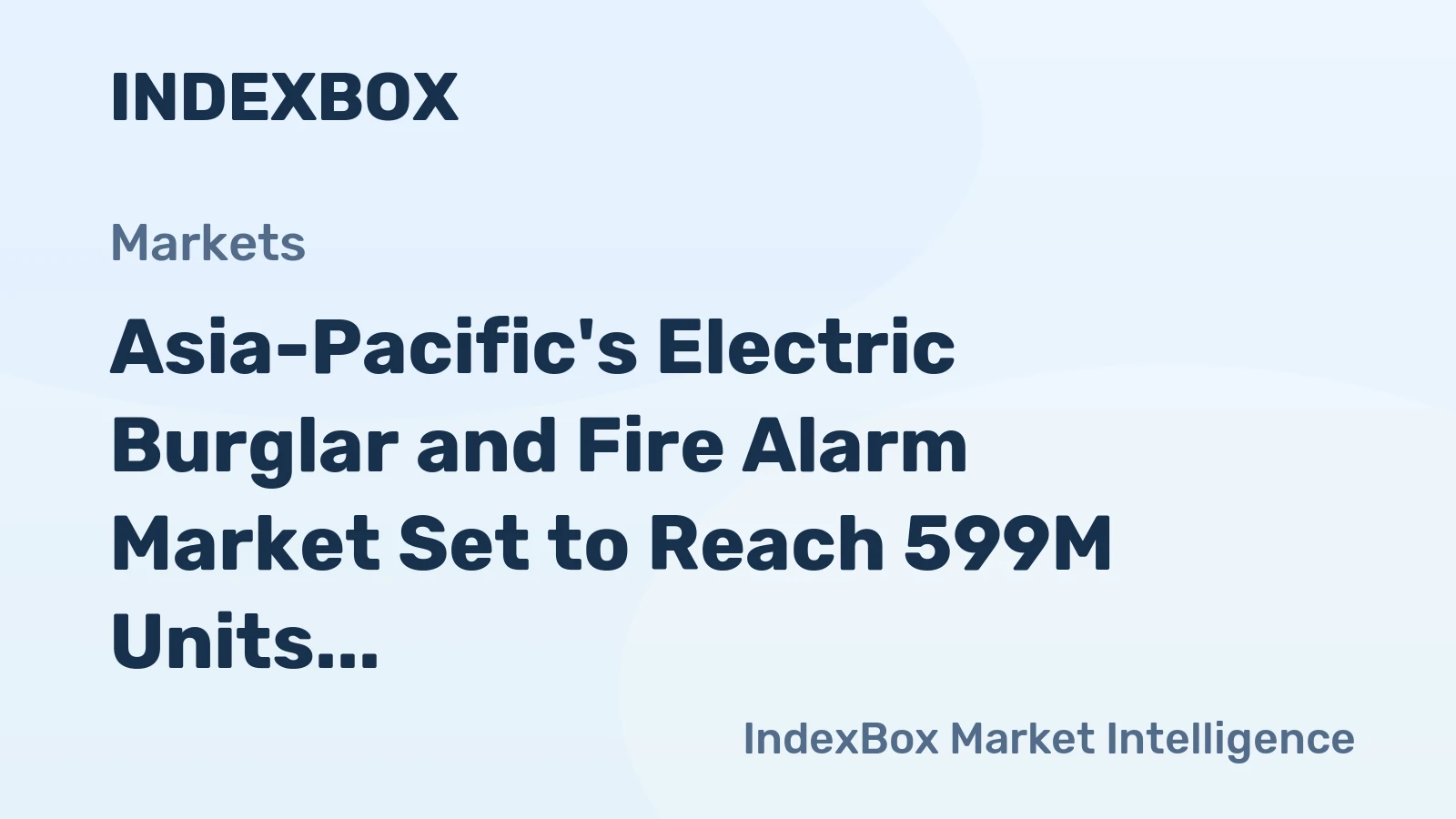 Asia-Pacific's Electric Burglar and Fire Alarm Market Set to Reach 599M Units and $4.6B by 2035