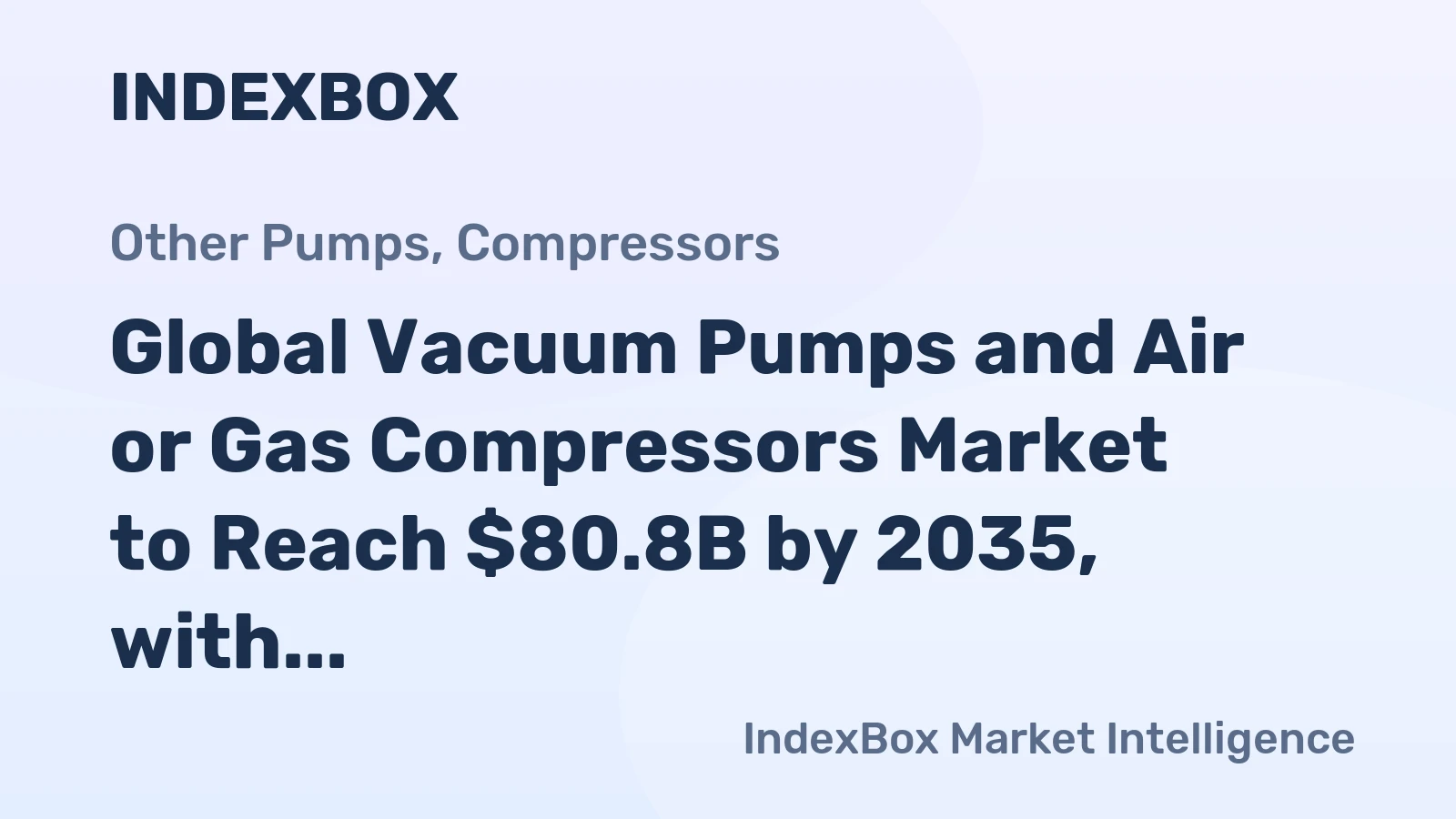 Global Vacuum Pumps and Air or Gas Compressors Market to Reach $80.8B by 2035, with CAGR of +0.8% in Volume and +2.2% in Value