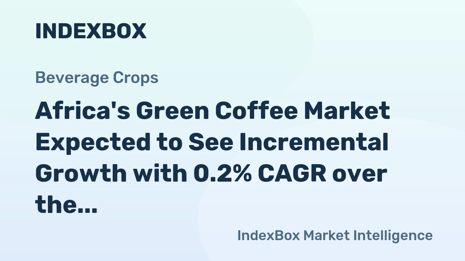 Africa's Green Coffee Market Expected to See Incremental Growth with 0.2% CAGR over the Next Decade