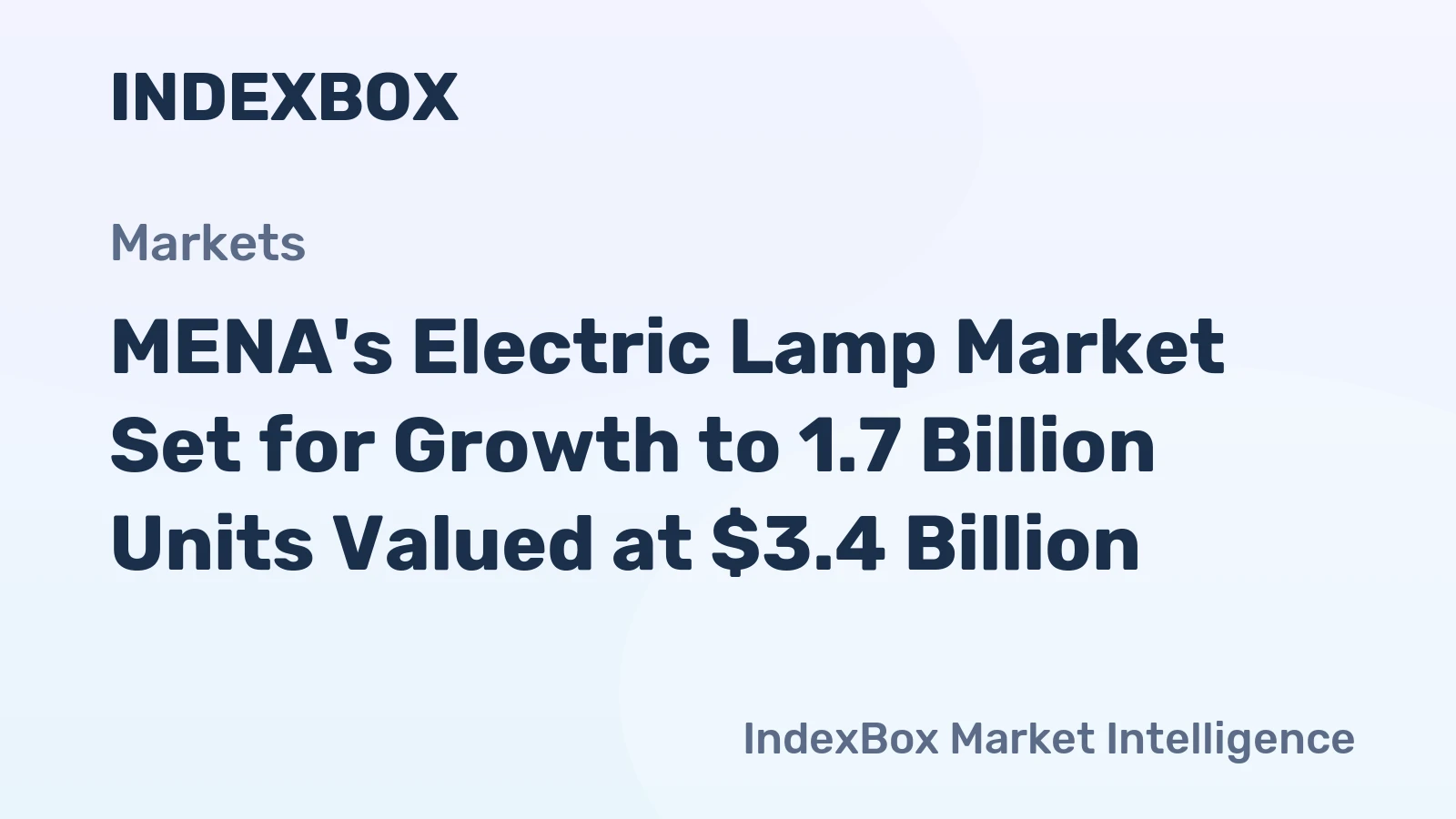 MENA's Electric Lamp Market Set for Growth to 1.7 Billion Units Valued at $3.4 Billion