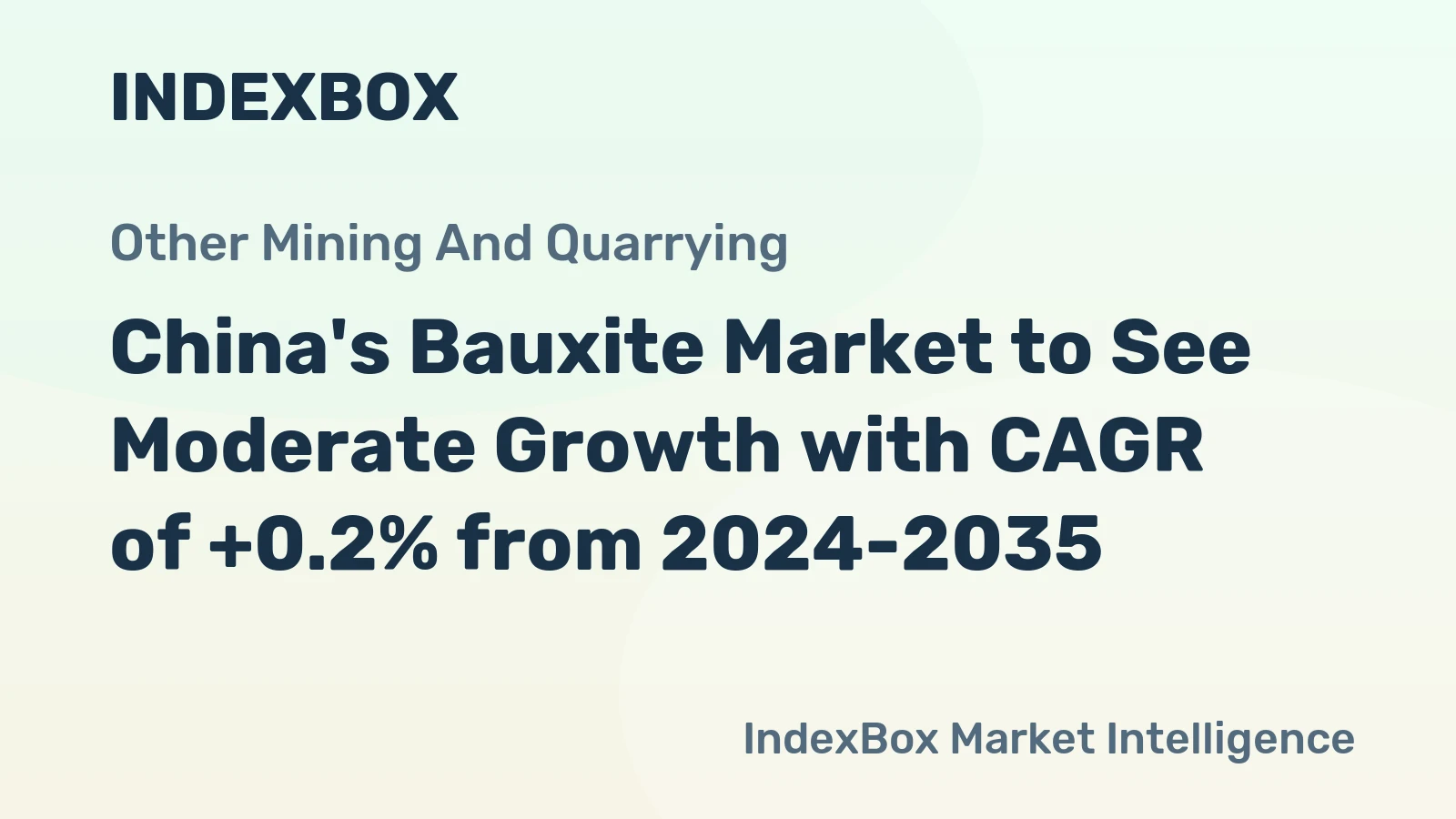 China's Bauxite Market to See Moderate Growth with CAGR of +0.2% from 2024-2035