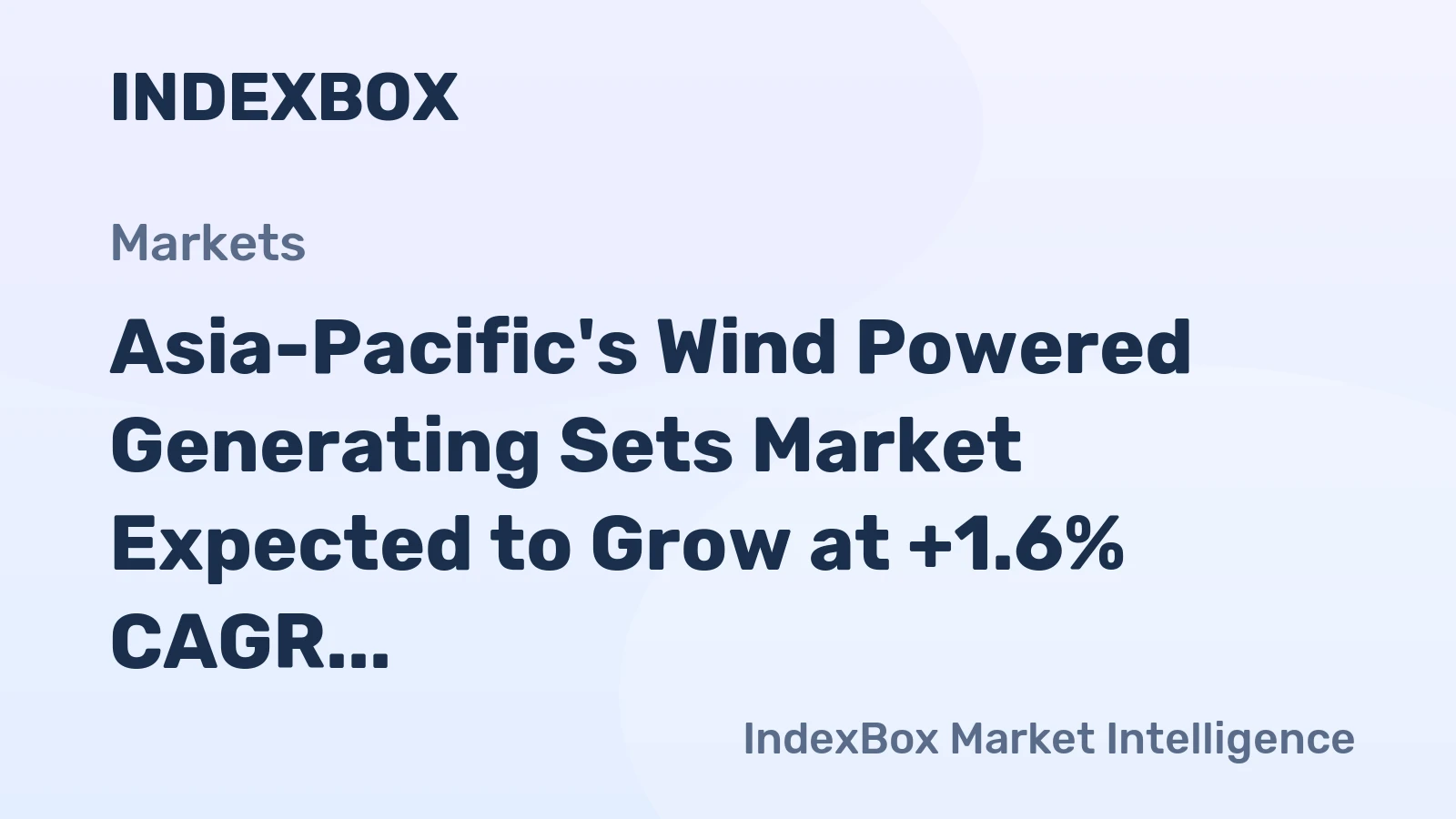 Asia-Pacific's Wind Powered Generating Sets Market Expected to Grow at +1.6% CAGR, Reaching $263.8B by 2035