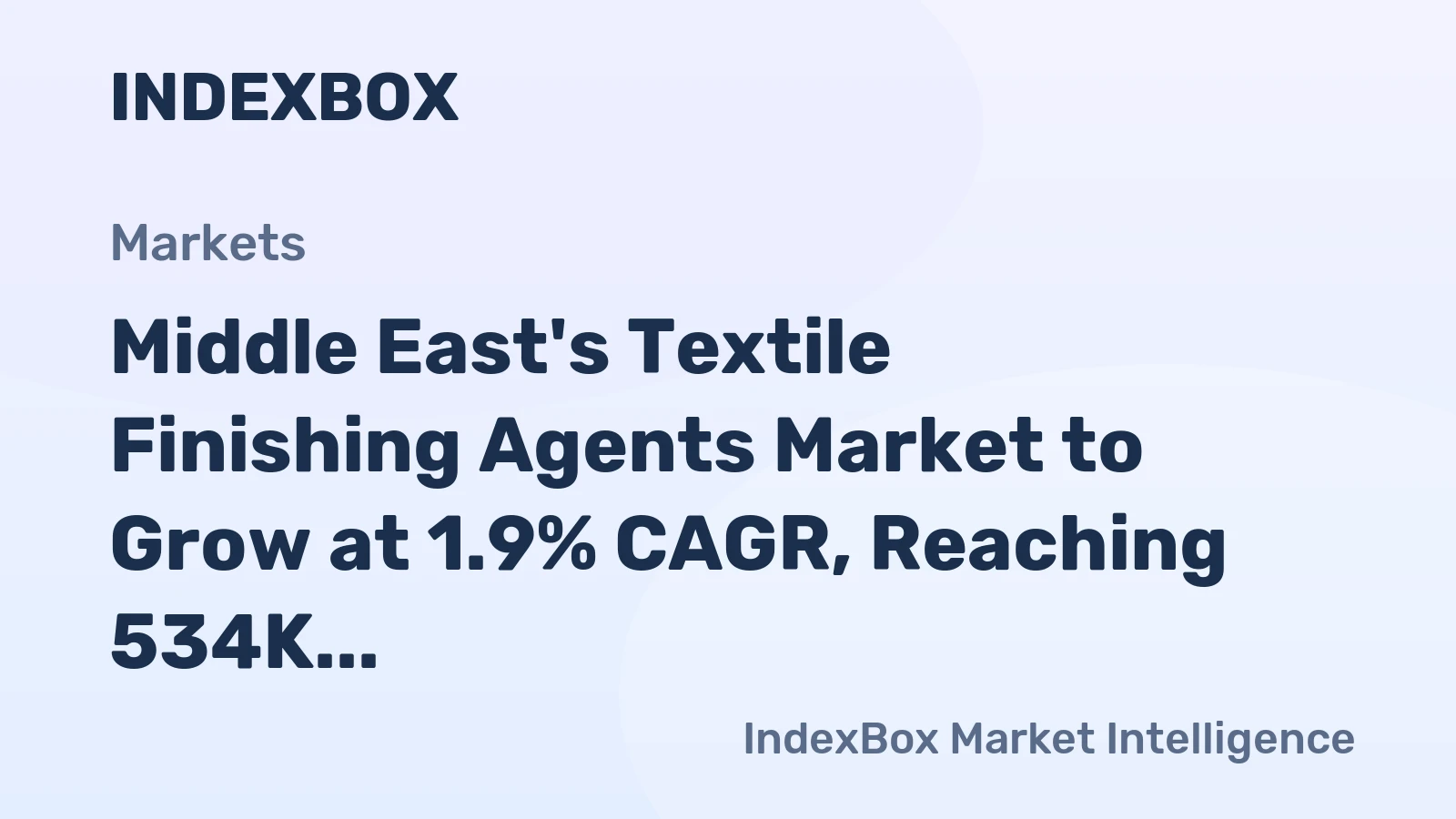 Middle East's Textile Finishing Agents Market to Grow at 1.9% CAGR, Reaching 534K Tons by 2035