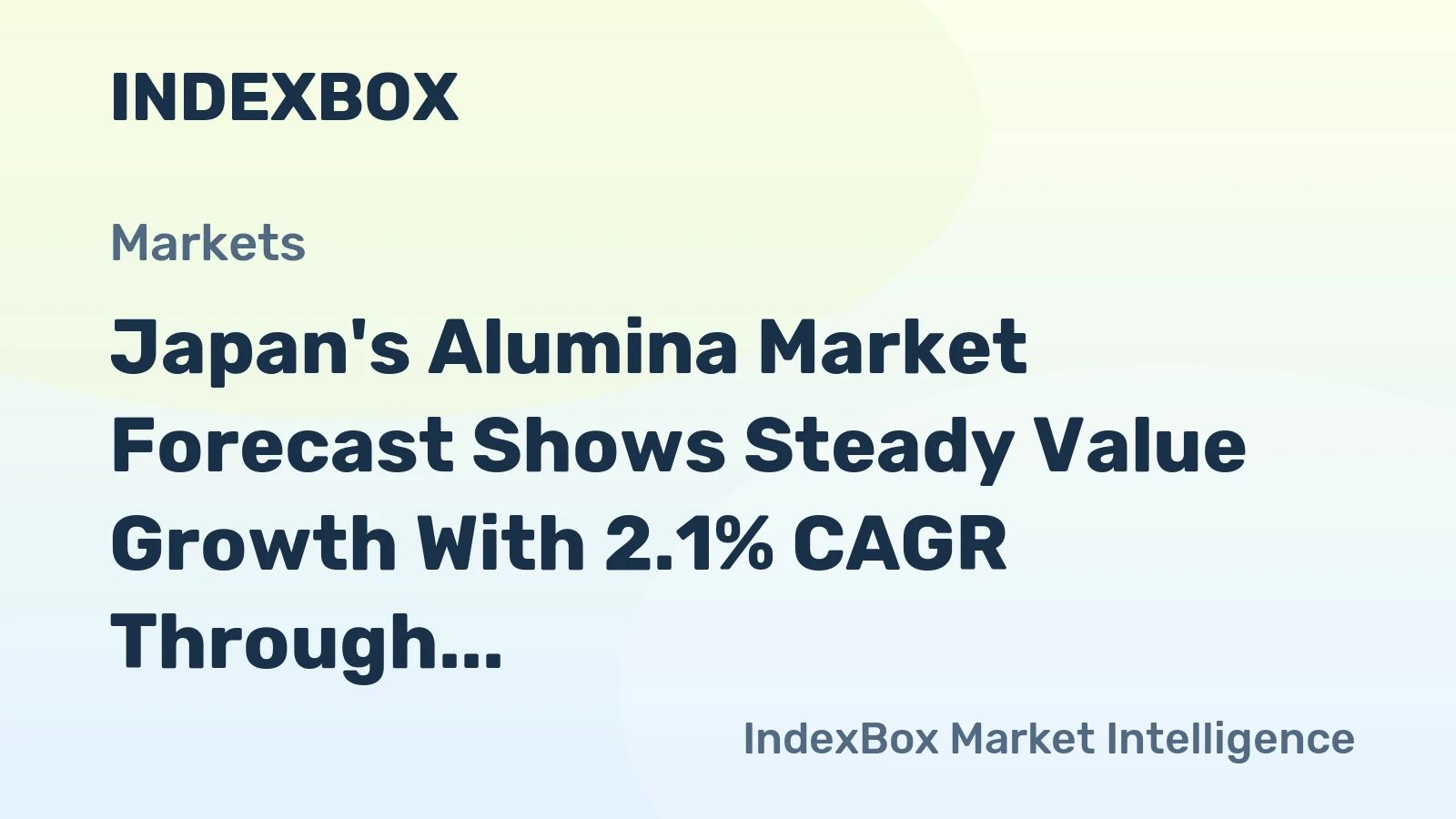 Japan's Alumina Market Forecast Shows Steady Value Growth With 2.1% CAGR Through 2035