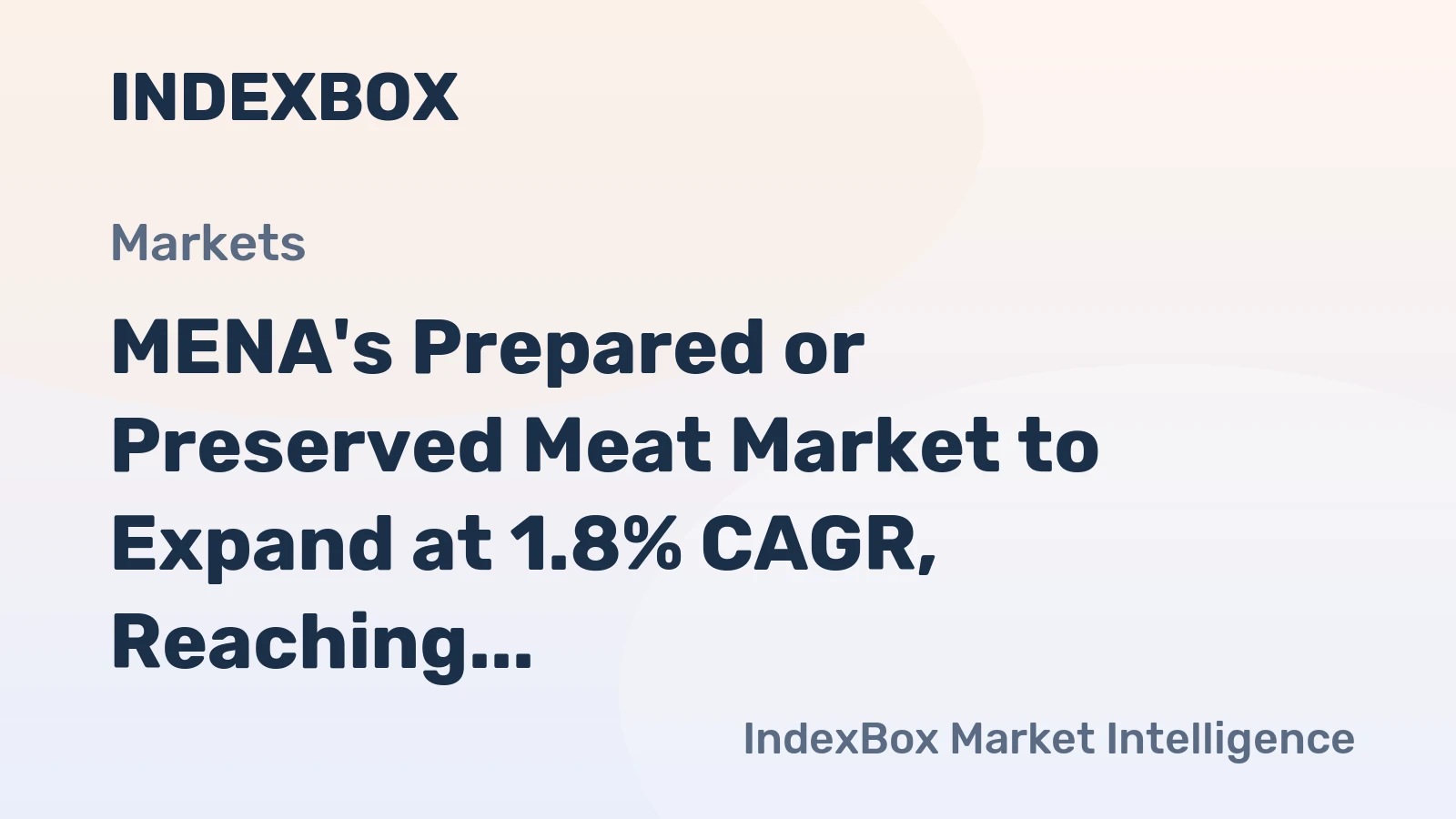 MENA's Prepared or Preserved Meat Market to Expand at 1.8% CAGR, Reaching $40.5B by 2035