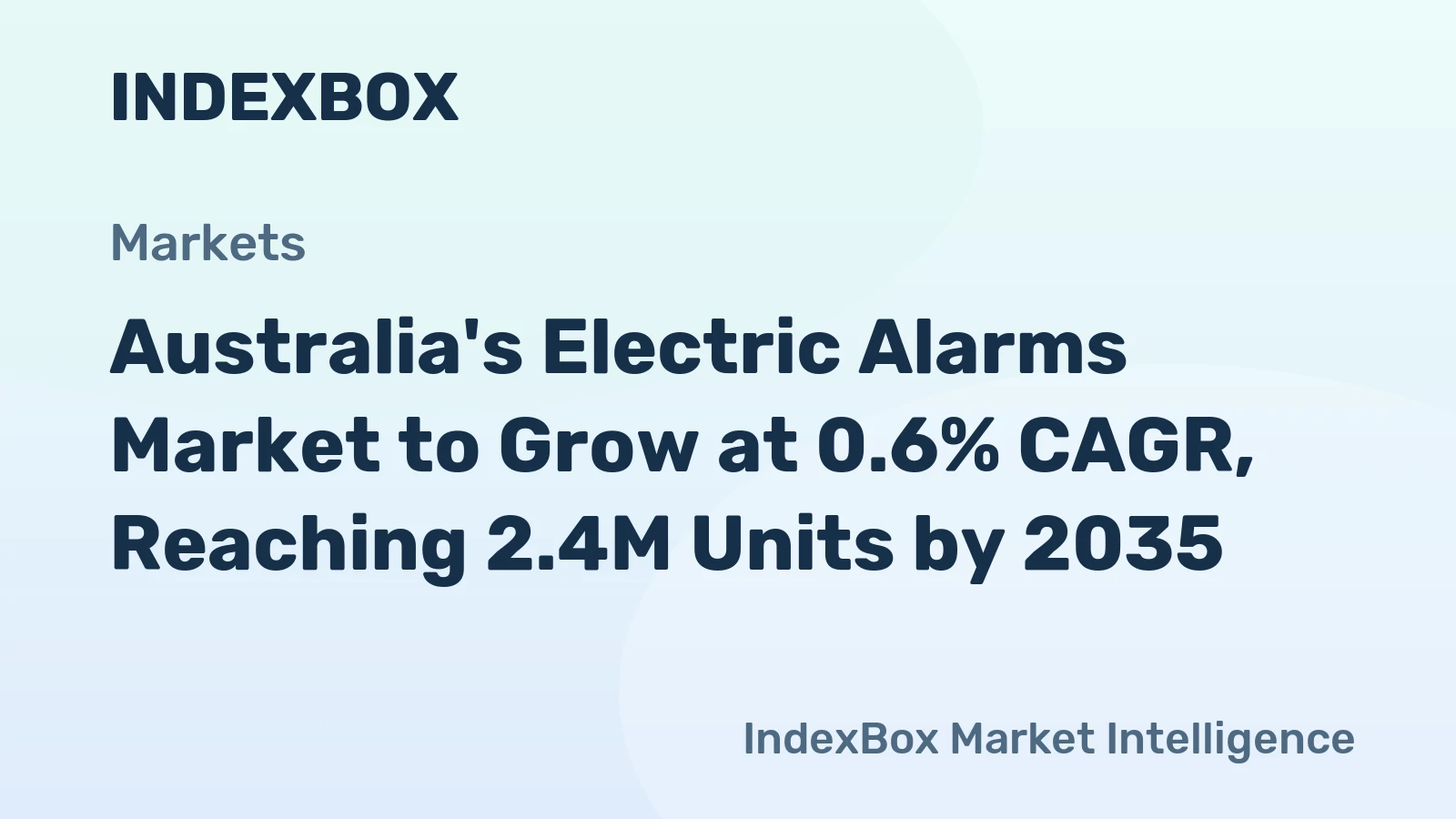Australia's Electric Alarms Market to Grow at 0.6% CAGR, Reaching 2.4M Units by 2035