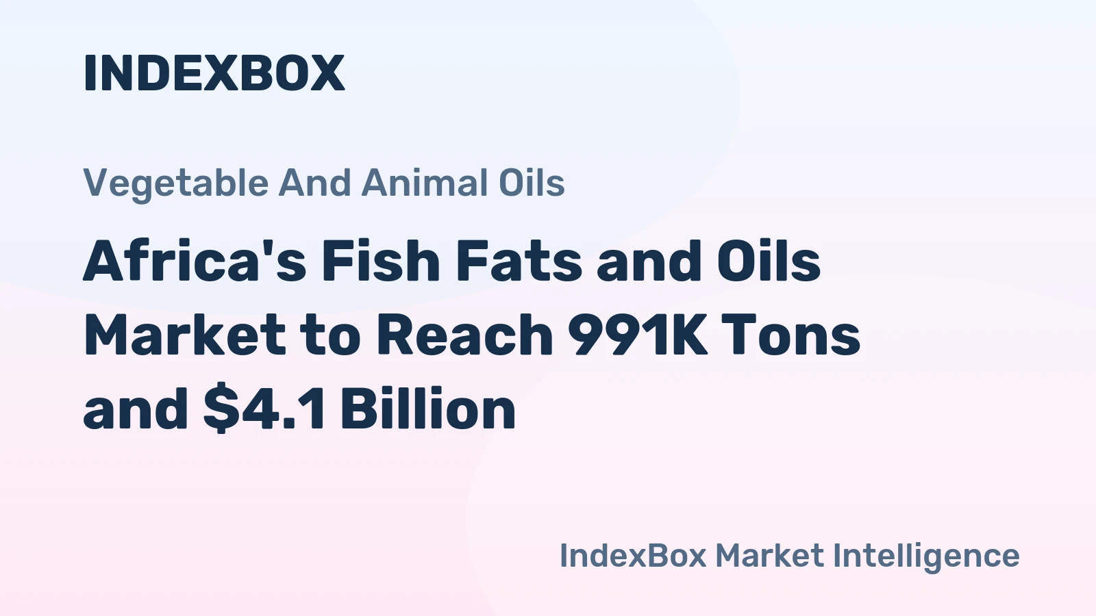 Africa's Fish Fats and Oils Market to Reach 991K Tons and $4.1 Billion