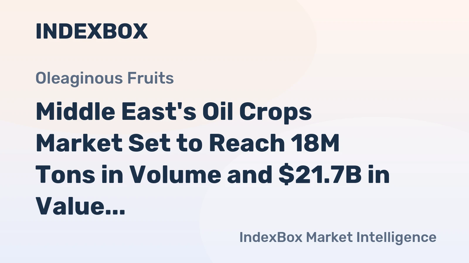 Middle East's Oil Crops Market Set to Reach 18M Tons in Volume and $21.7B in Value by 2035