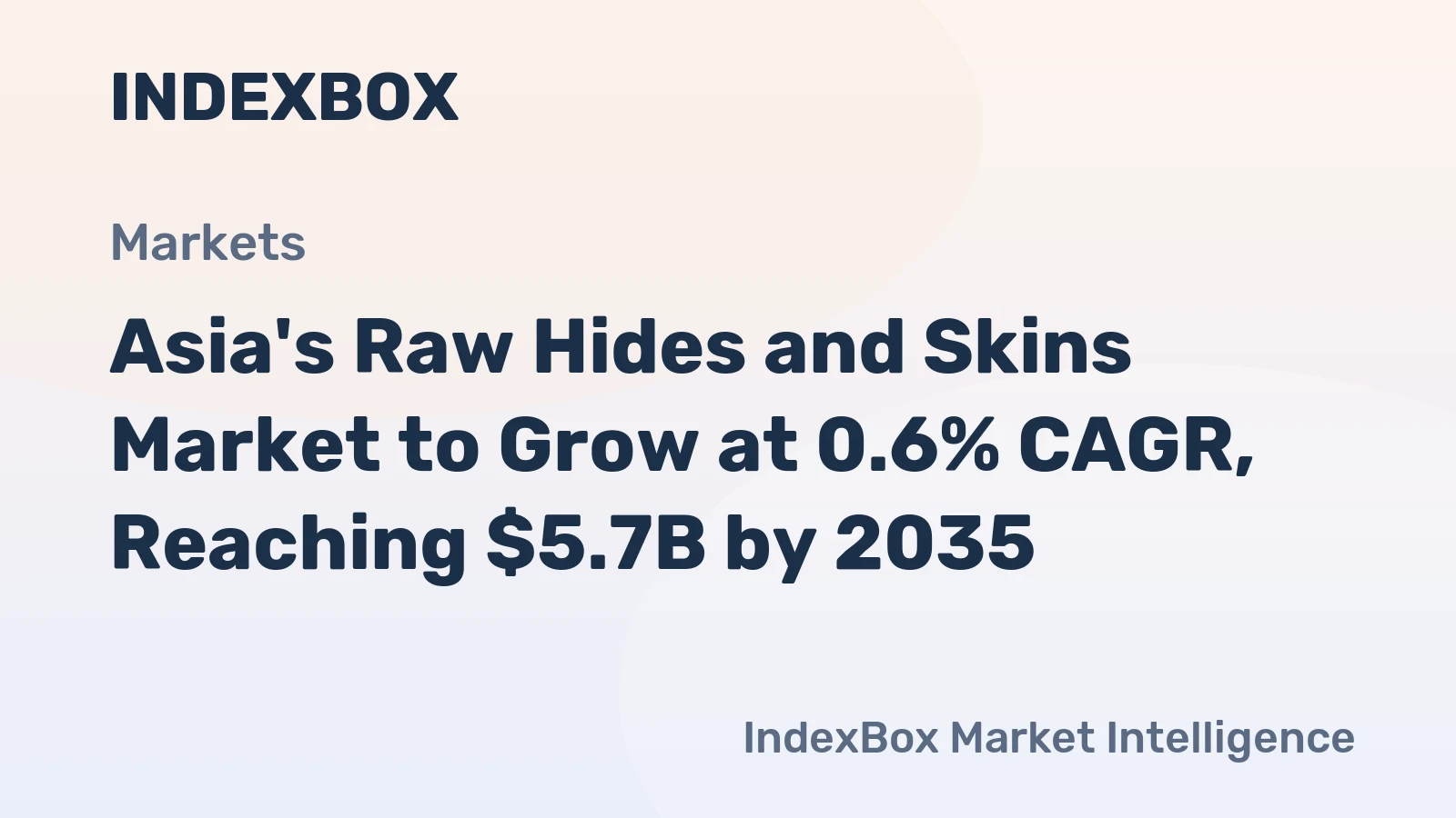 Asia's Raw Hides and Skins Market to Grow at 0.6% CAGR, Reaching $5.7B by 2035