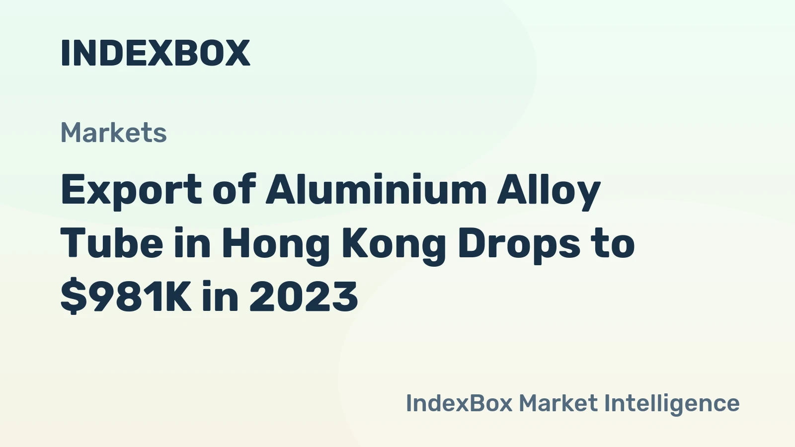 Export of Aluminium Alloy Tube in Hong Kong Drops to $981K in 2023