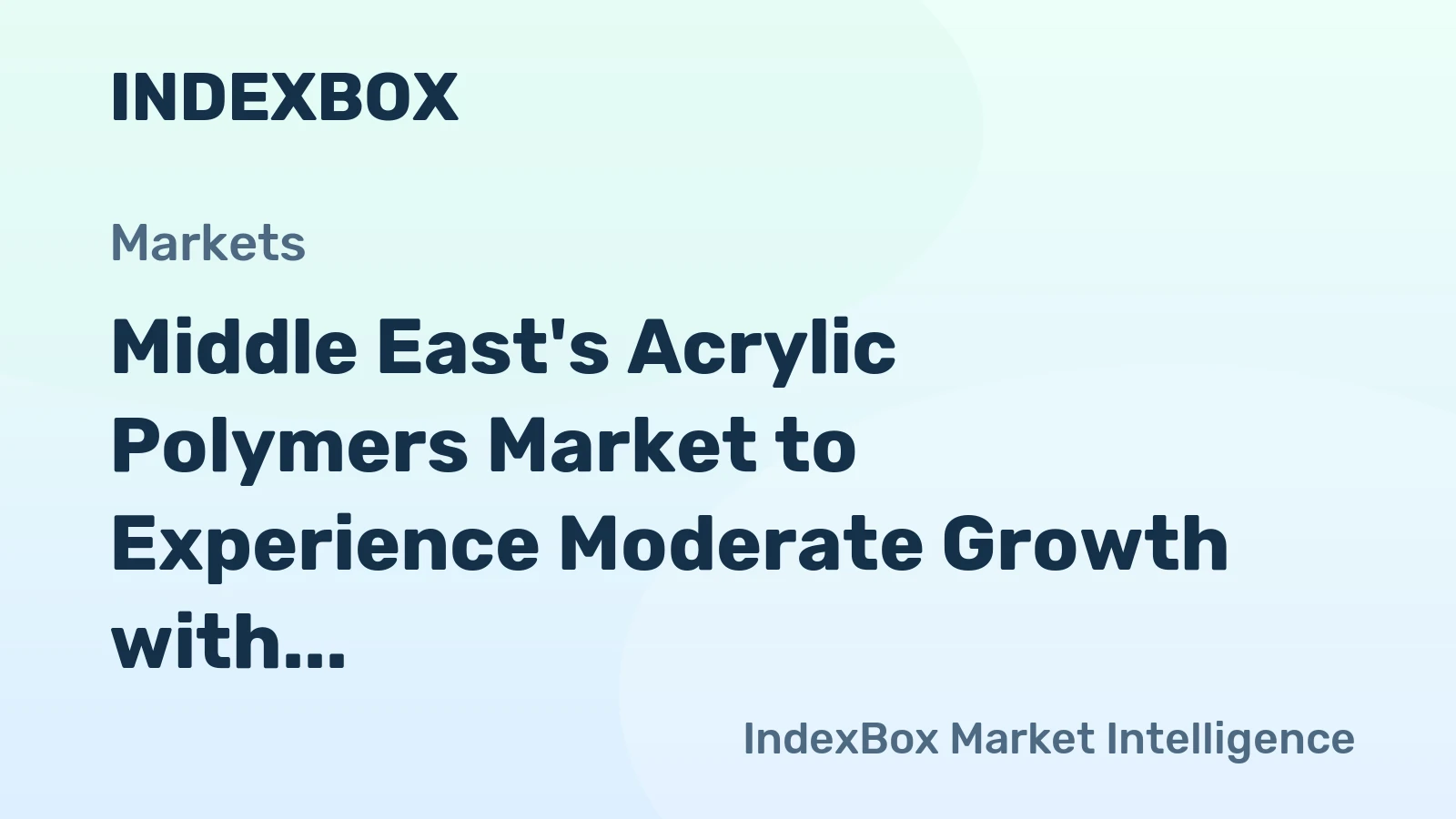 Middle East's Acrylic Polymers Market to Experience Moderate Growth with CAGR of +1.1% from 2024 to 2035, Reaching $4.1B by 2035