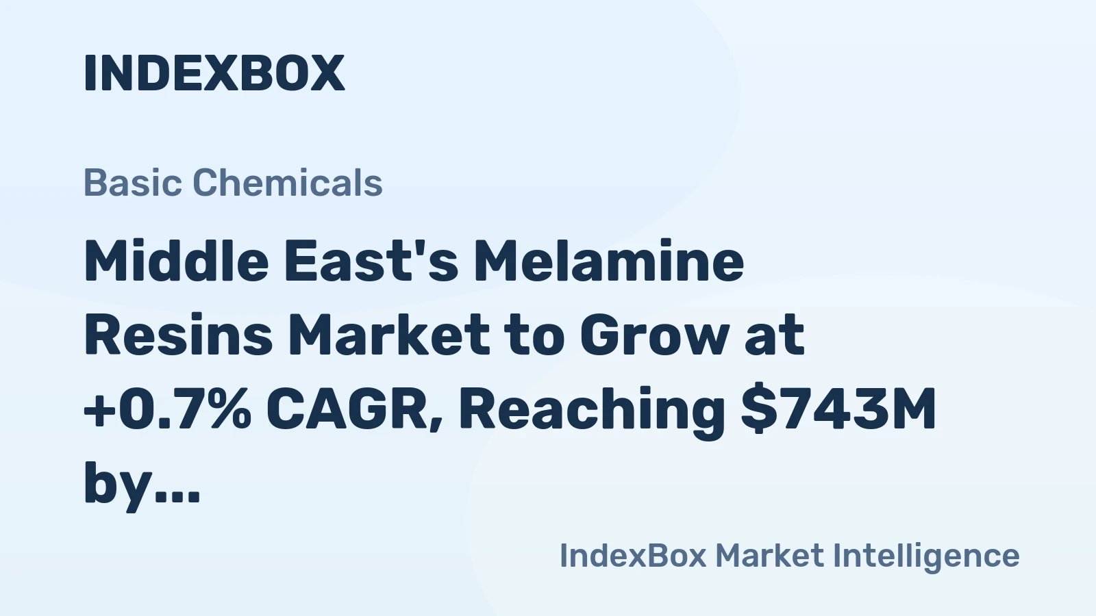 Middle East's Melamine Resins Market to Grow at +0.7% CAGR, Reaching $743M by 2035