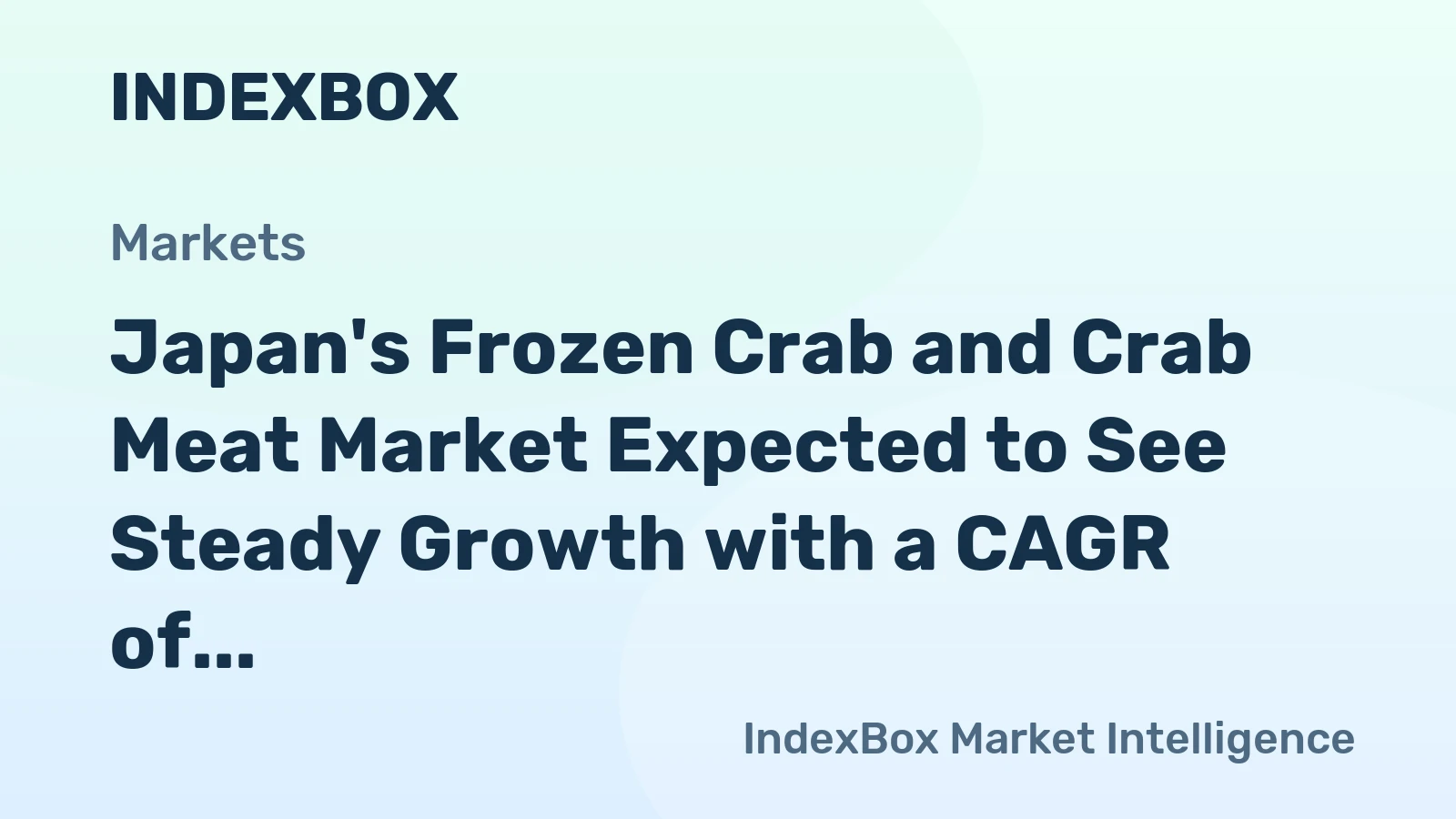 Japan's Frozen Crab and Crab Meat Market Expected to See Steady Growth with a CAGR of +2.0% by 2035