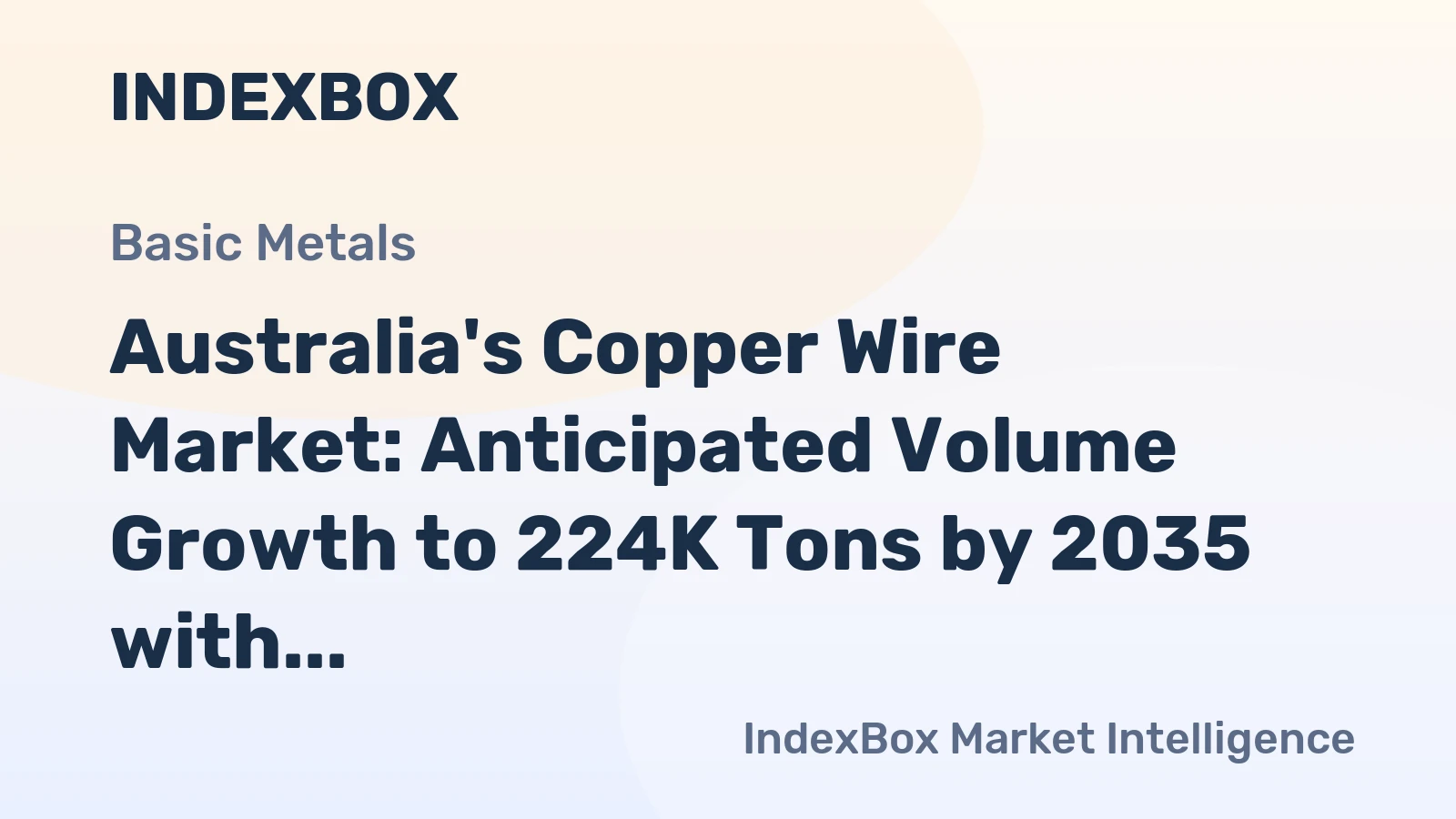 Australia's Copper Wire Market: Anticipated Volume Growth to 224K Tons by 2035 with Value Expected to Reach $1.3B